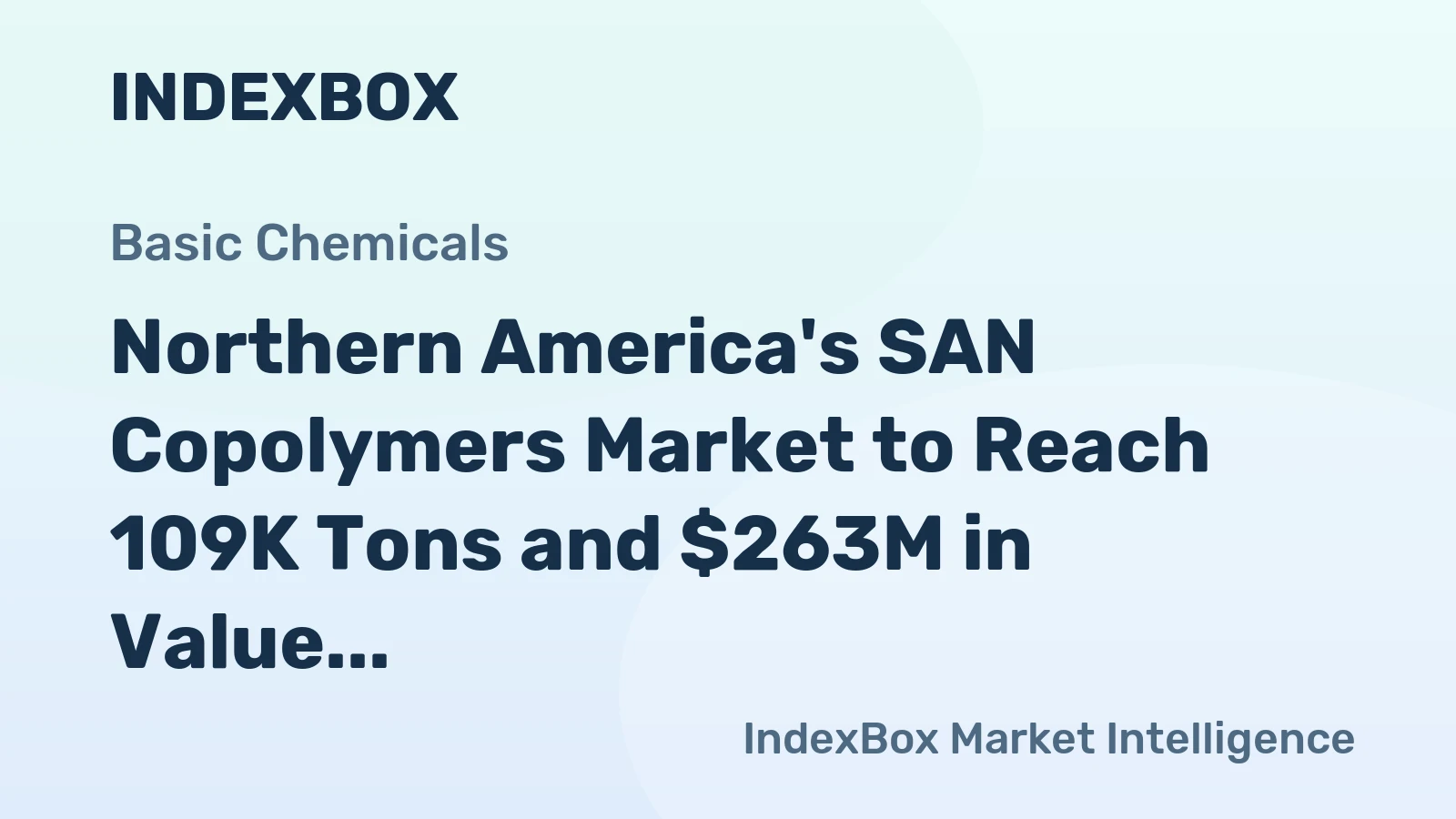Northern America's SAN Copolymers Market to Reach 109K Tons and $263M in Value