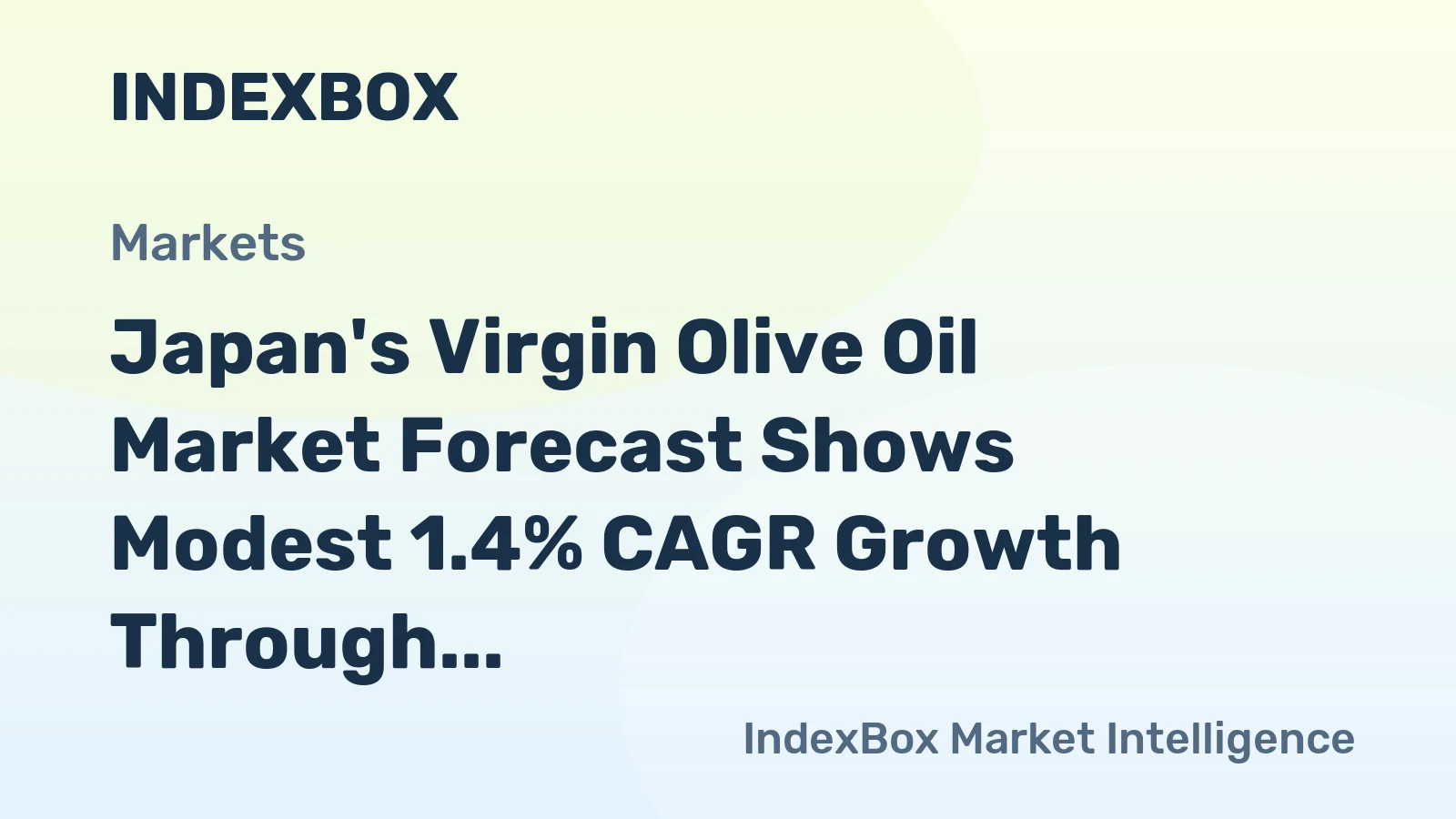 Japan's Virgin Olive Oil Market Forecast Shows Modest 1.4% CAGR Growth Through 2035