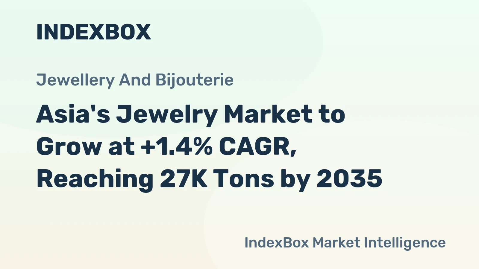 Asia's Jewelry Market to Grow at +1.4% CAGR, Reaching 27K Tons by 2035