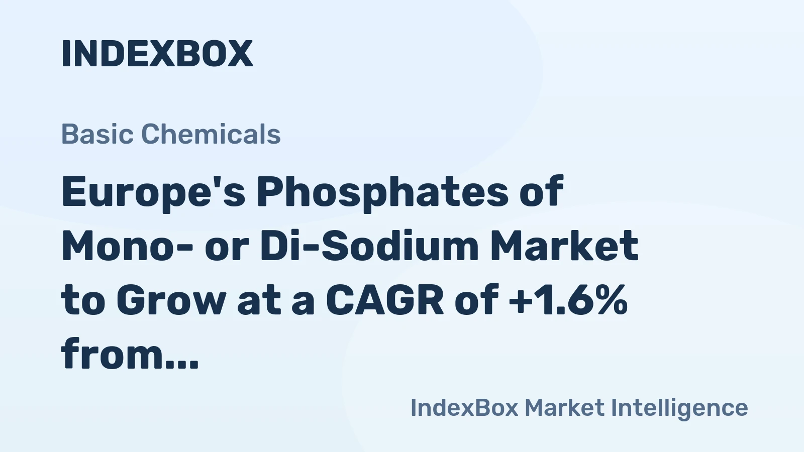 Europe's Phosphates of Mono- or Di-Sodium Market to Grow at a CAGR of +1.6% from 2024 to 2035, Reaching 41K tons