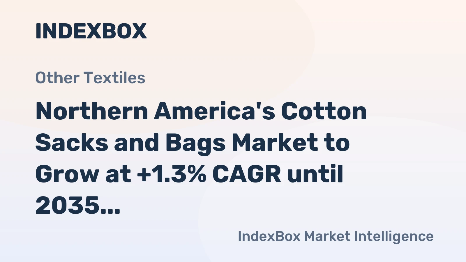 Northern America's Cotton Sacks and Bags Market to Grow at +1.3% CAGR until 2035