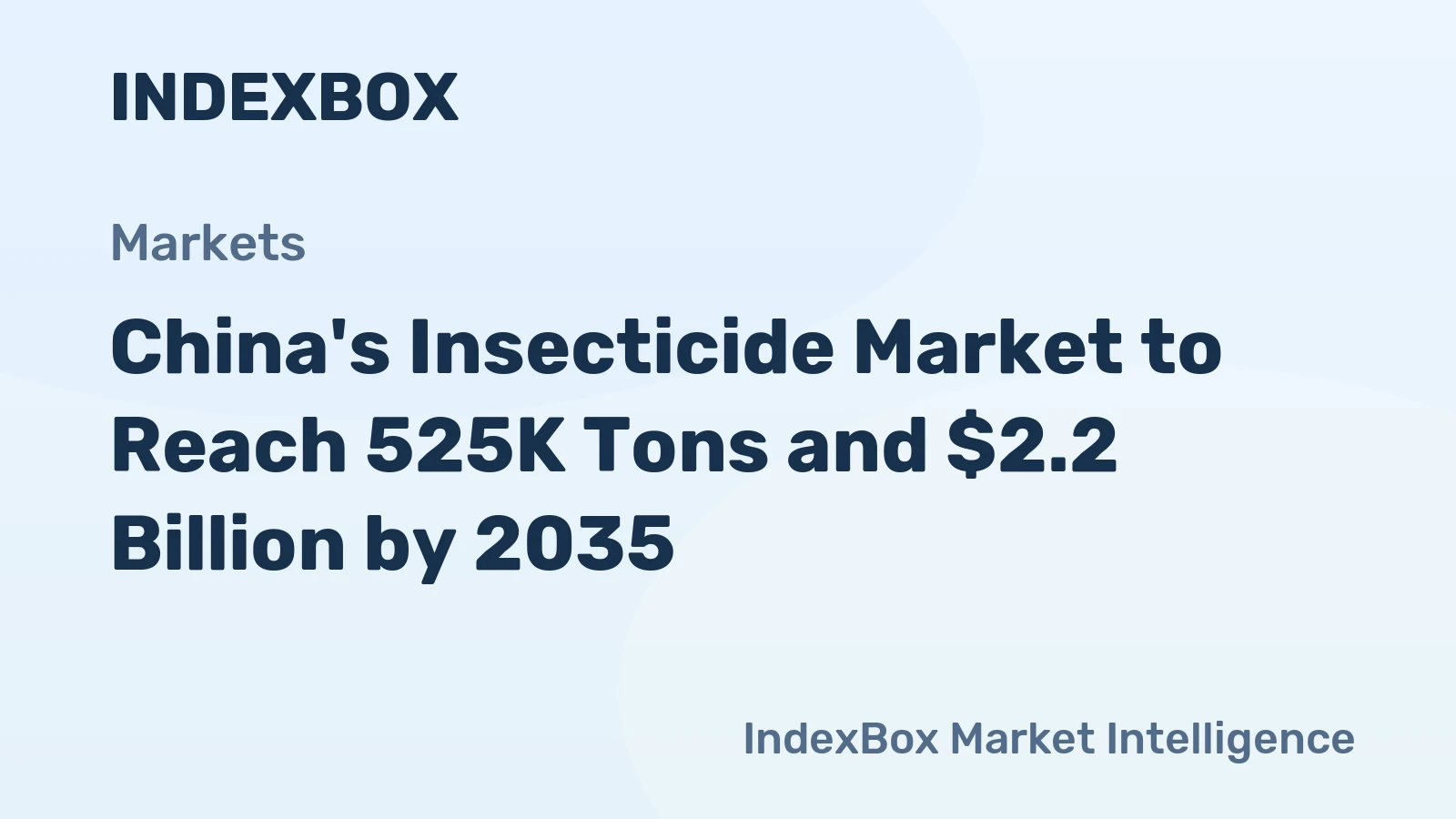 China's Insecticide Market to Reach 525K Tons and $2.2 Billion by 2035