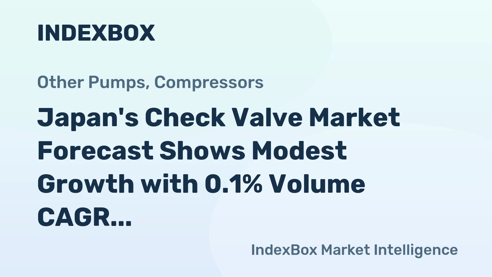 Japan's Check Valve Market Forecast Shows Modest Growth with 0.1% Volume CAGR Through 2035