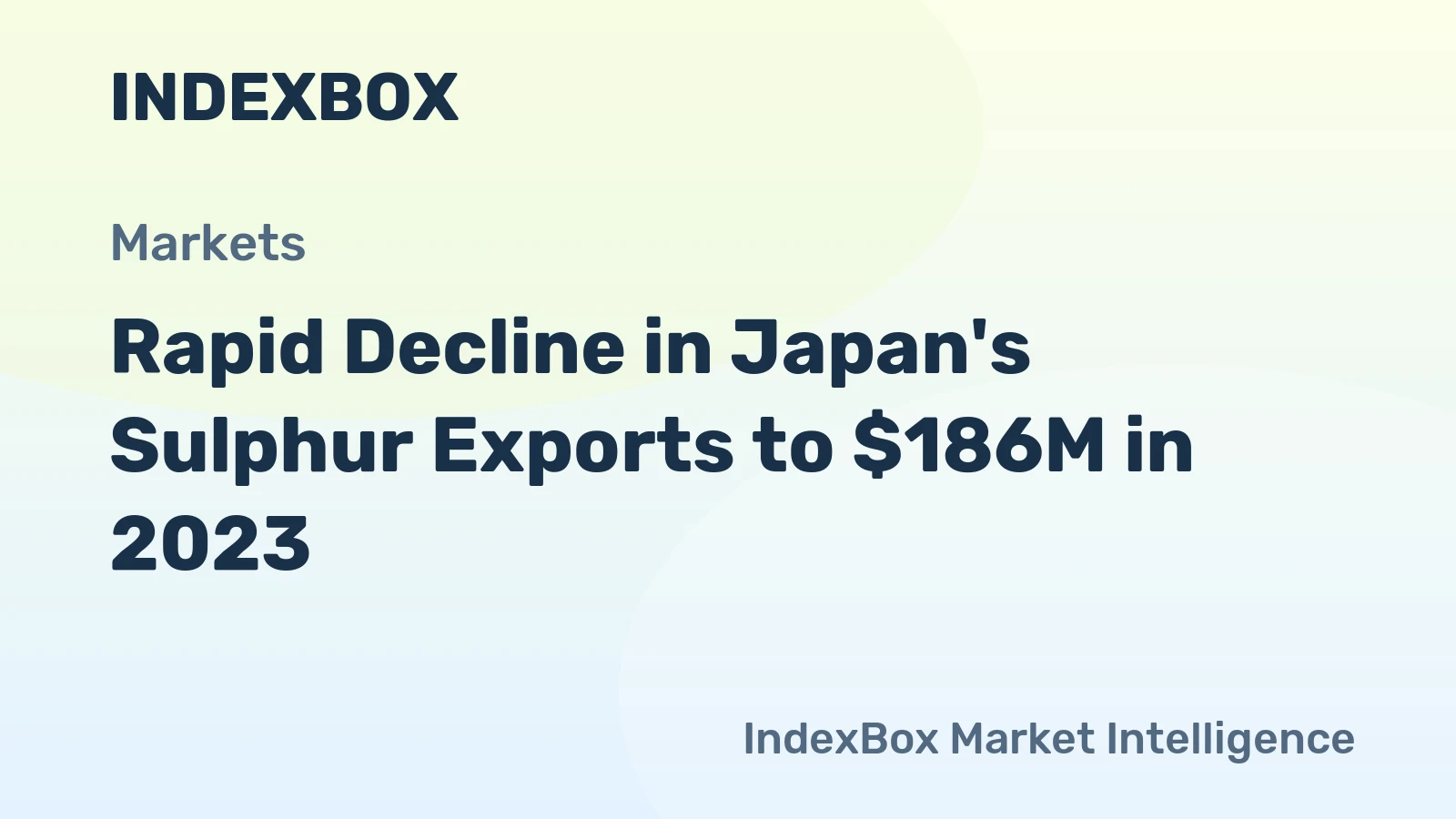 Rapid Decline in Japan's Sulphur Exports to $186M in 2023