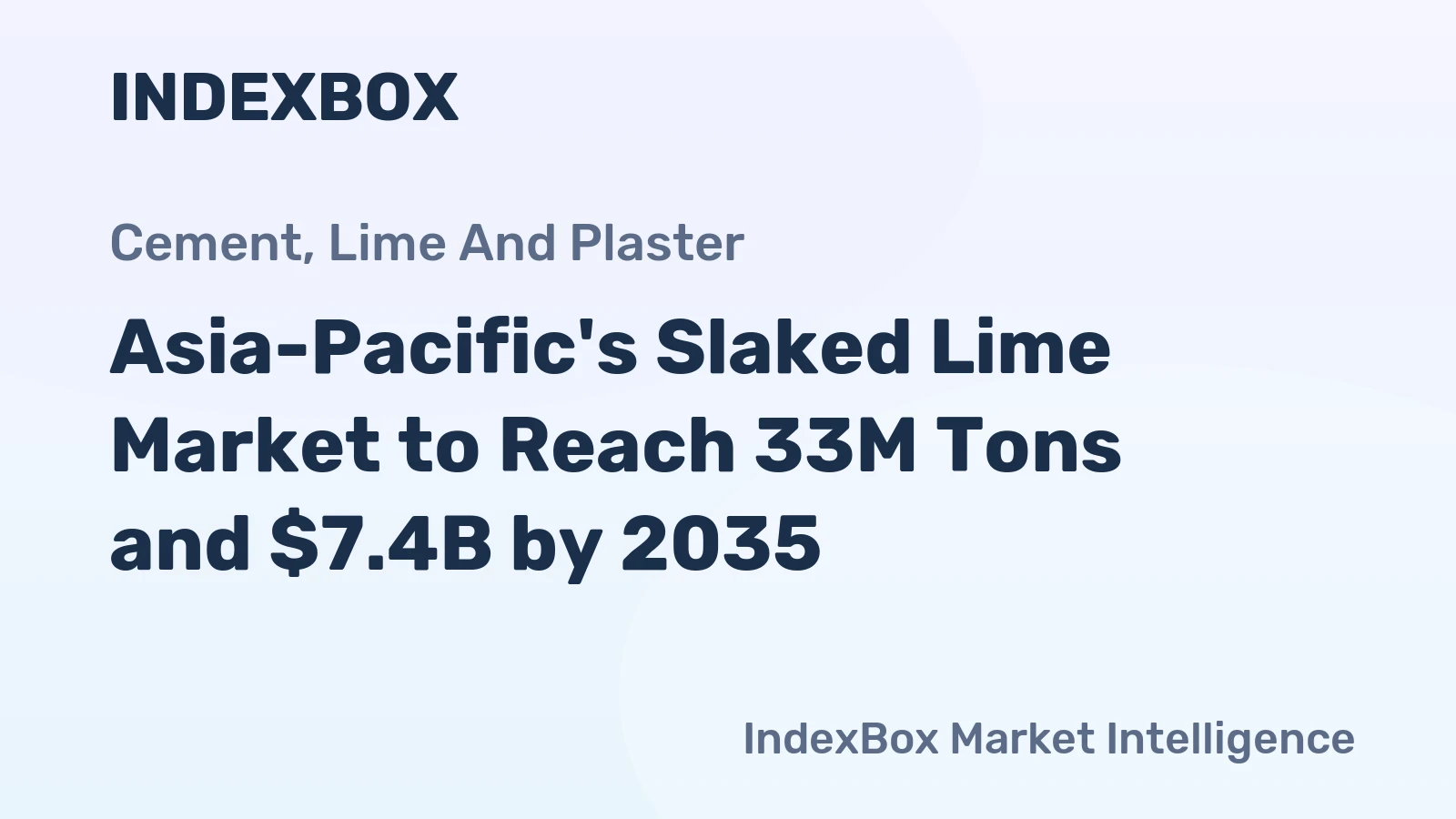Asia-Pacific's Slaked Lime Market to Reach 33M Tons and $7.4B by 2035