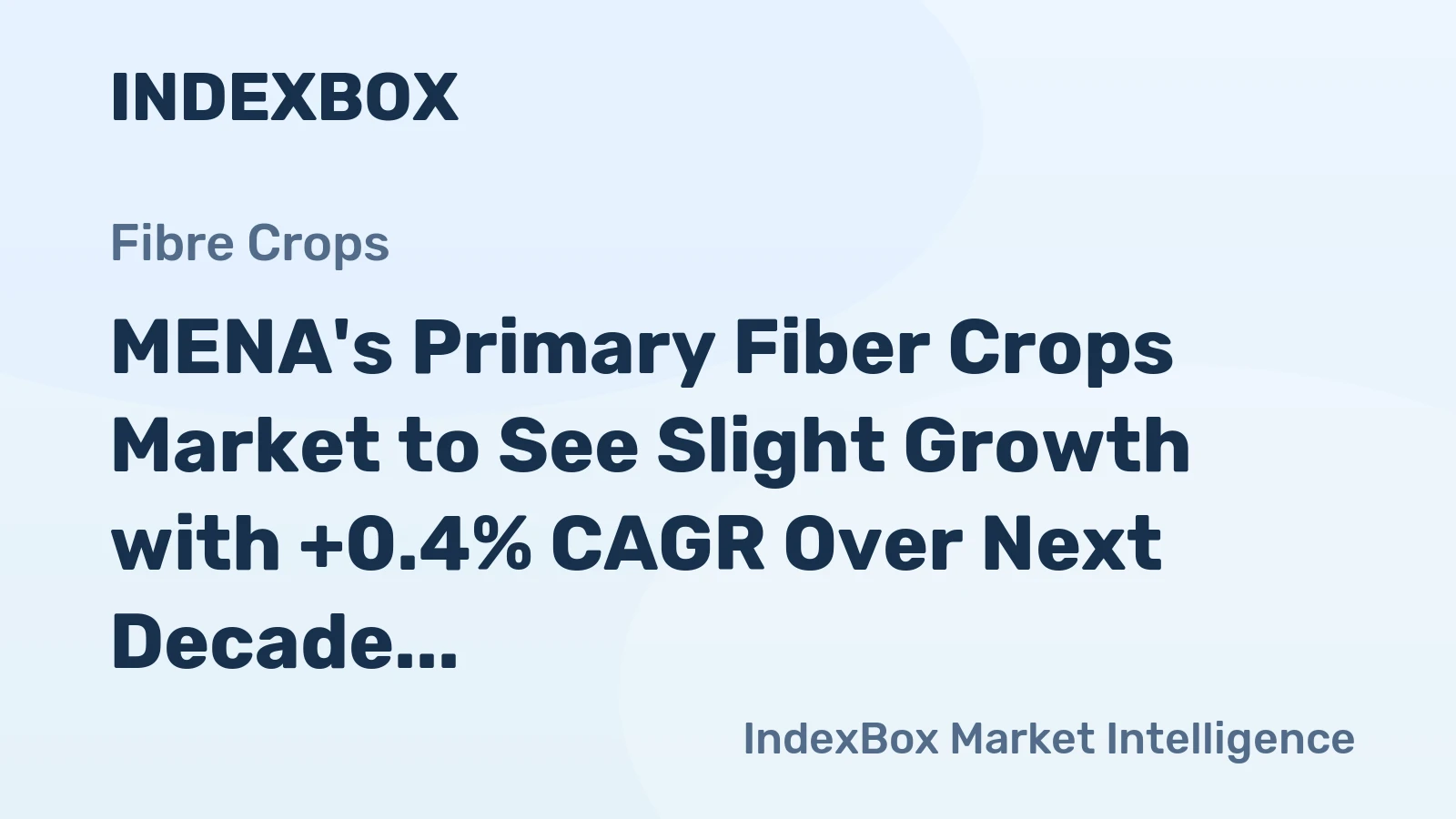 MENA's Primary Fiber Crops Market to See Slight Growth with +0.4% CAGR Over Next Decade