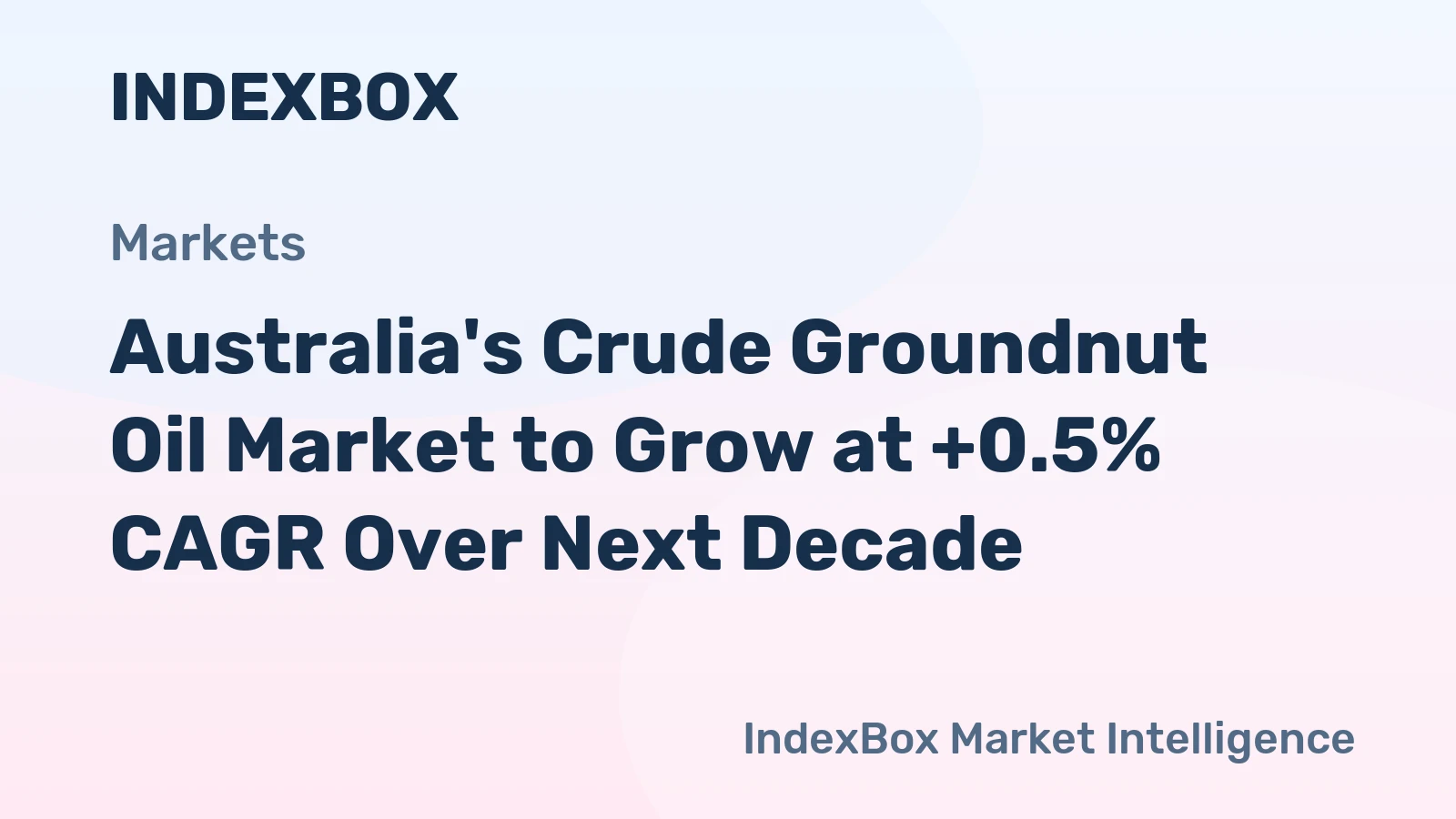 Australia's Crude Groundnut Oil Market to Grow at +0.5% CAGR Over Next Decade