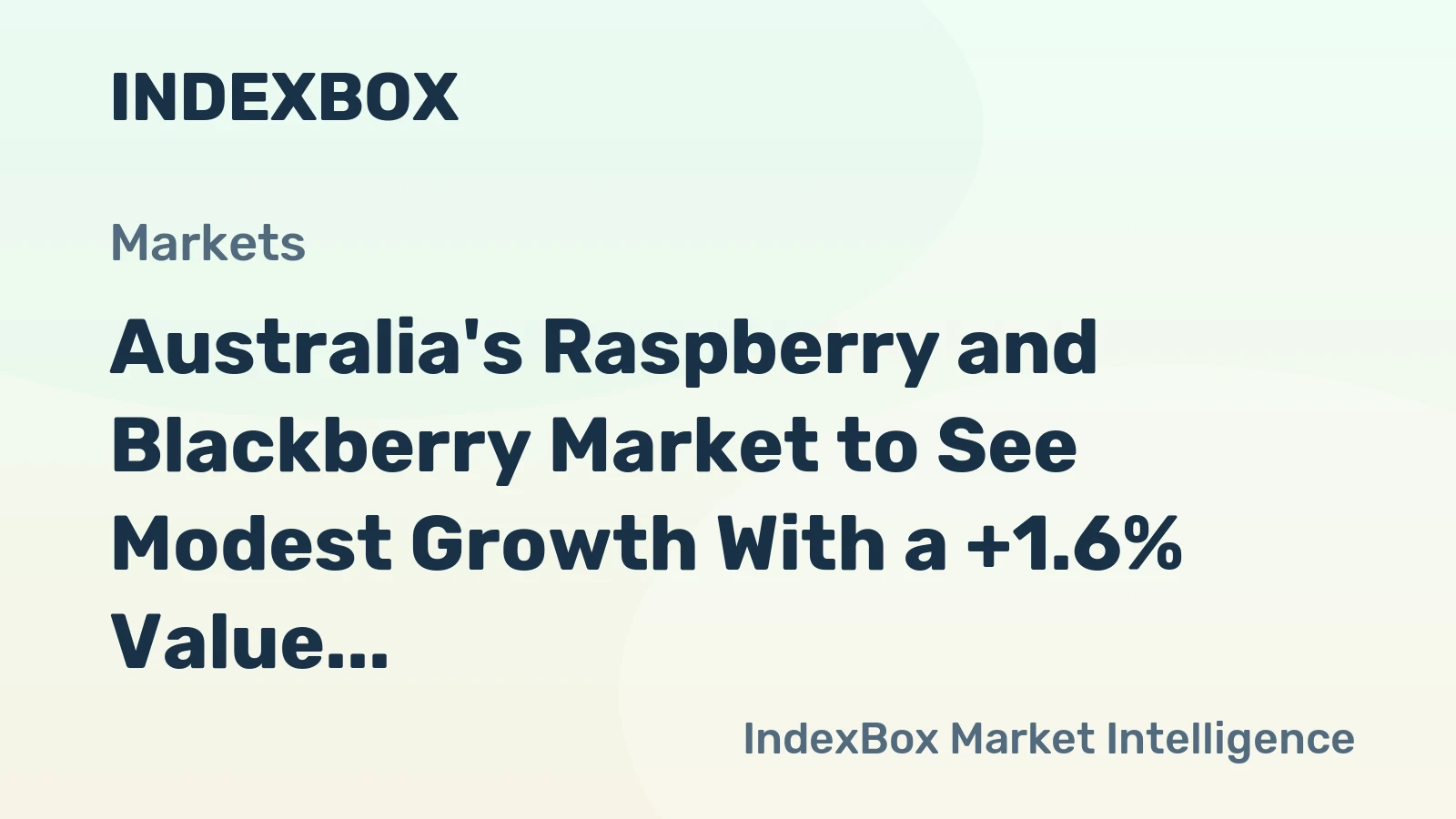 Australia's Raspberry and Blackberry Market to See Modest Growth With a +1.6% Value CAGR