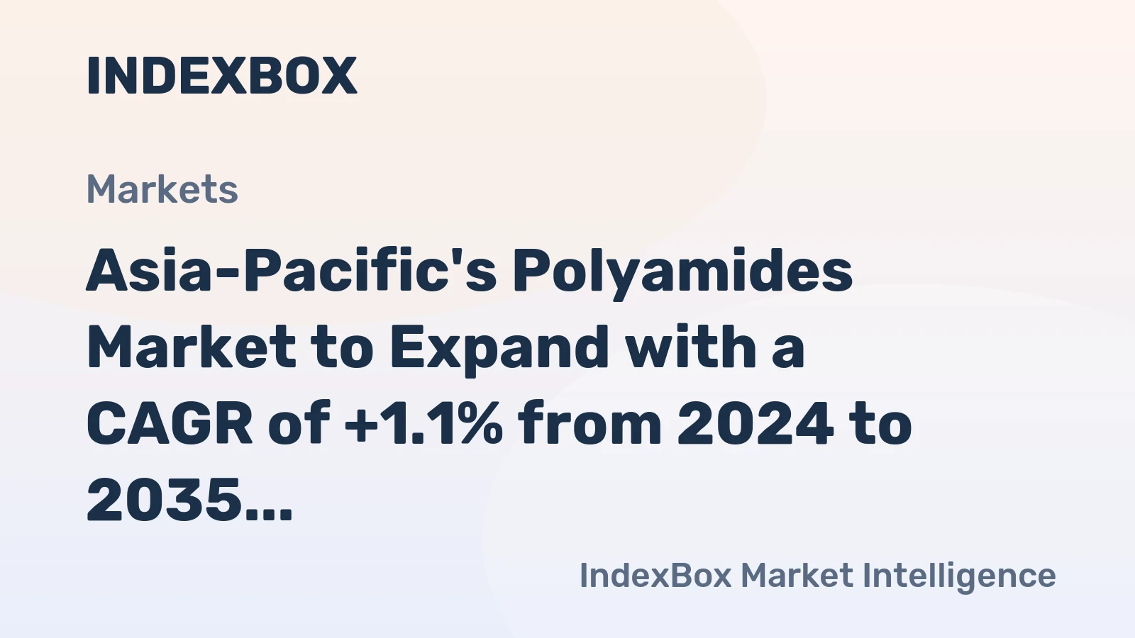 Asia-Pacific's Polyamides Market to Expand with a CAGR of +1.1% from 2024 to 2035