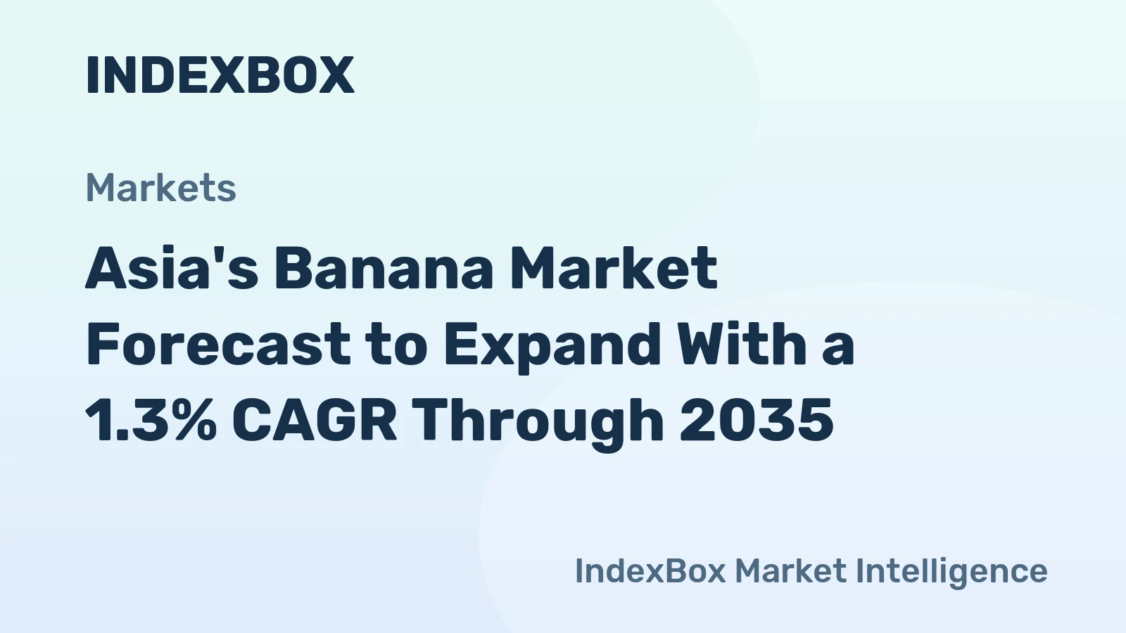 Asia's Banana Market Forecast to Expand With a 1.3% CAGR Through 2035