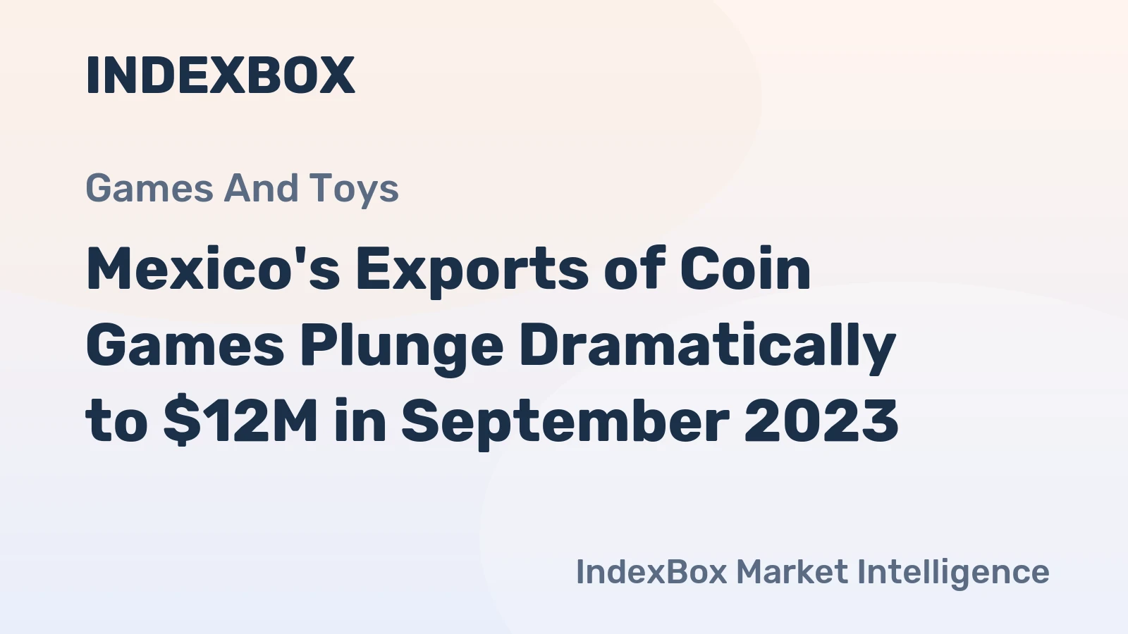 Mexico's Exports of Coin Games Plunge Dramatically to $12M in September 2023