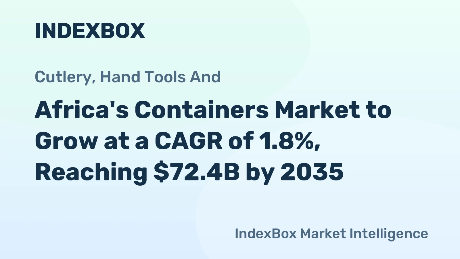 Africa's Containers Market to Grow at a CAGR of 1.8%, Reaching $72.4B by 2035
