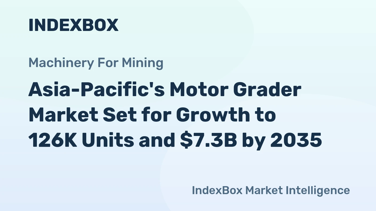 Asia-Pacific's Motor Grader Market Set for Growth to 126K Units and $7.3B by 2035