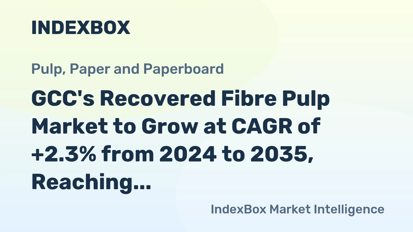 GCC's Recovered Fibre Pulp Market to Grow at CAGR of +2.3% from 2024 to 2035, Reaching 28K Tons