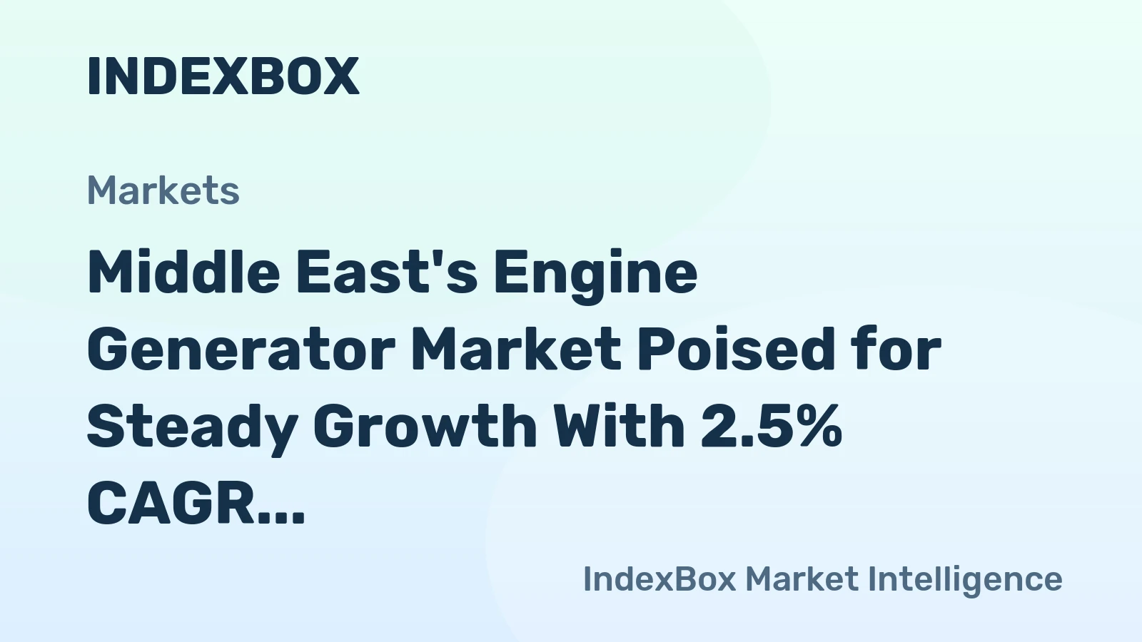 Middle East's Engine Generator Market Poised for Steady Growth With 2.5% CAGR in Value Through 2035