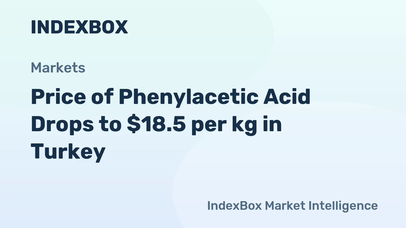 Price of Phenylacetic Acid Drops to $18.5 per kg in Turkey