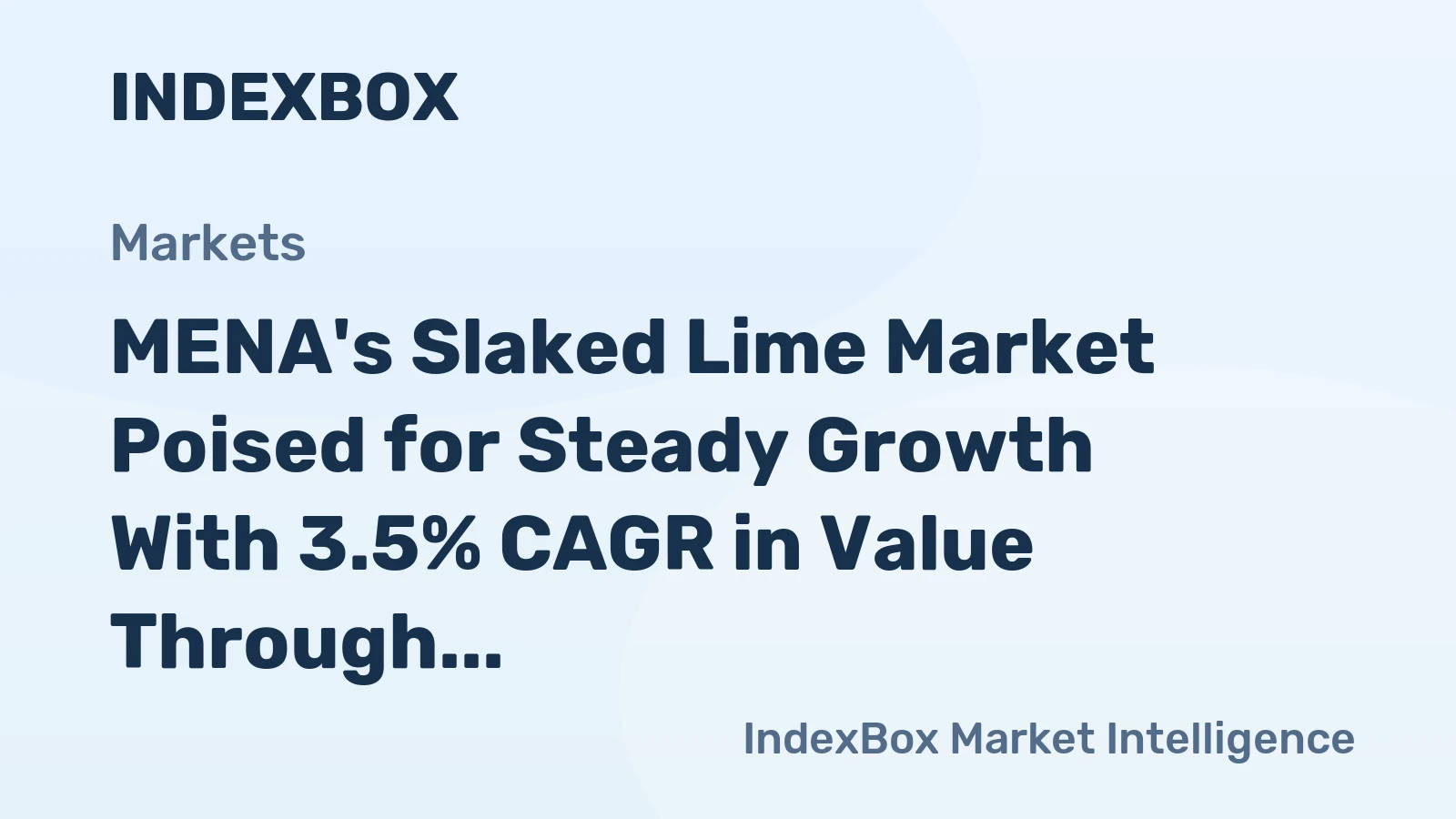 MENA's Slaked Lime Market Poised for Steady Growth With 3.5% CAGR in Value Through 2035