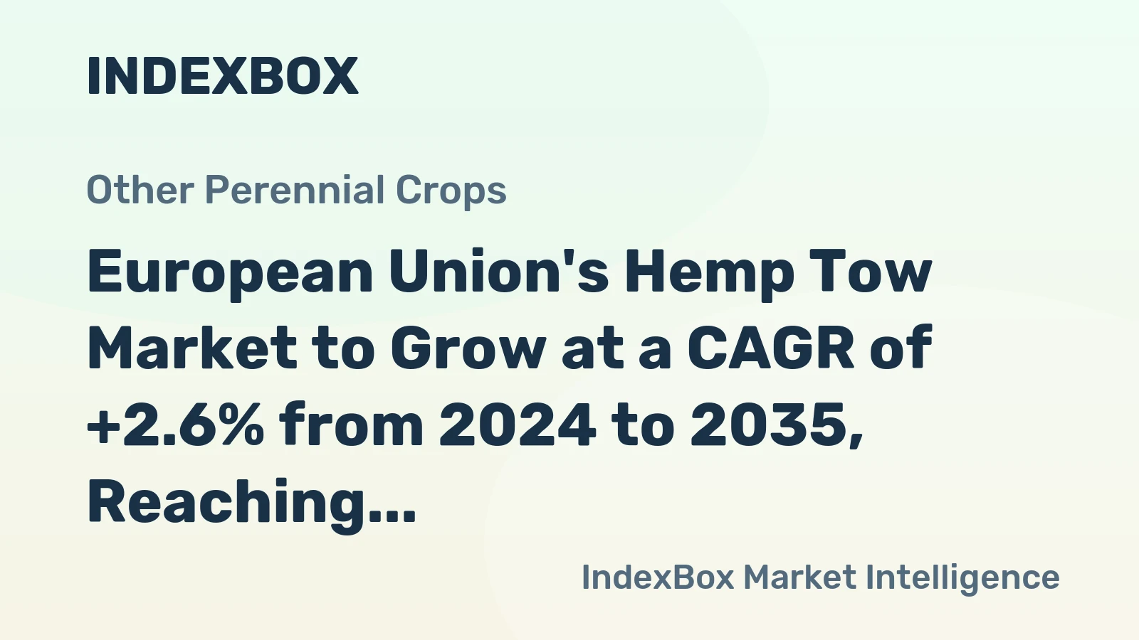 European Union's Hemp Tow Market to Grow at a CAGR of +2.6% from 2024 to 2035, Reaching 161K Tons by 2035