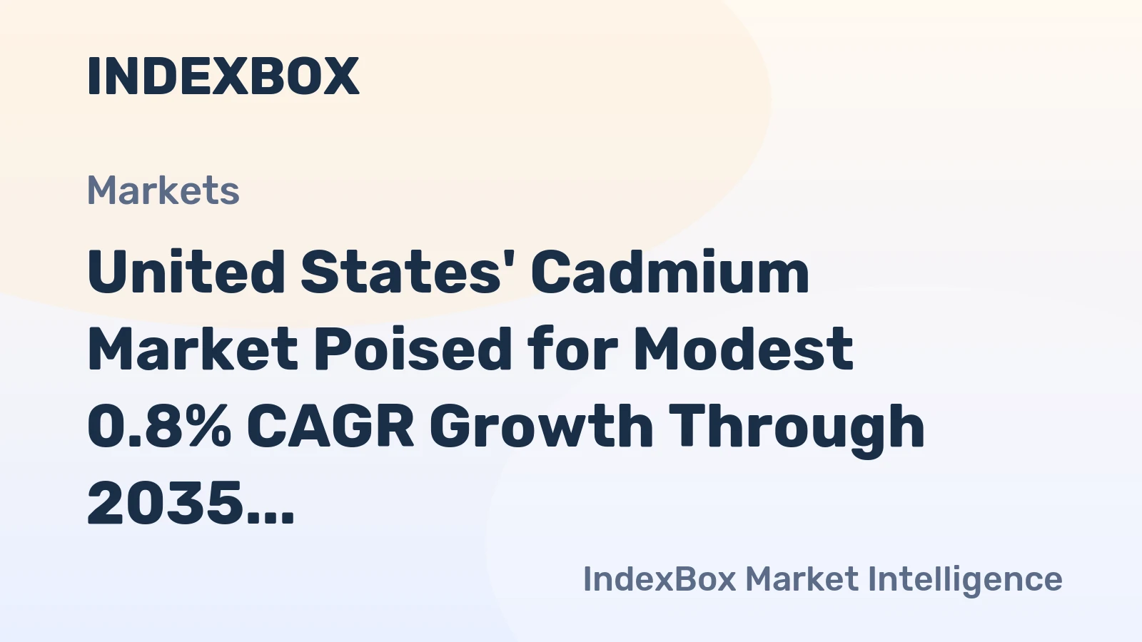 United States' Cadmium Market Poised for Modest 0.8% CAGR Growth Through 2035