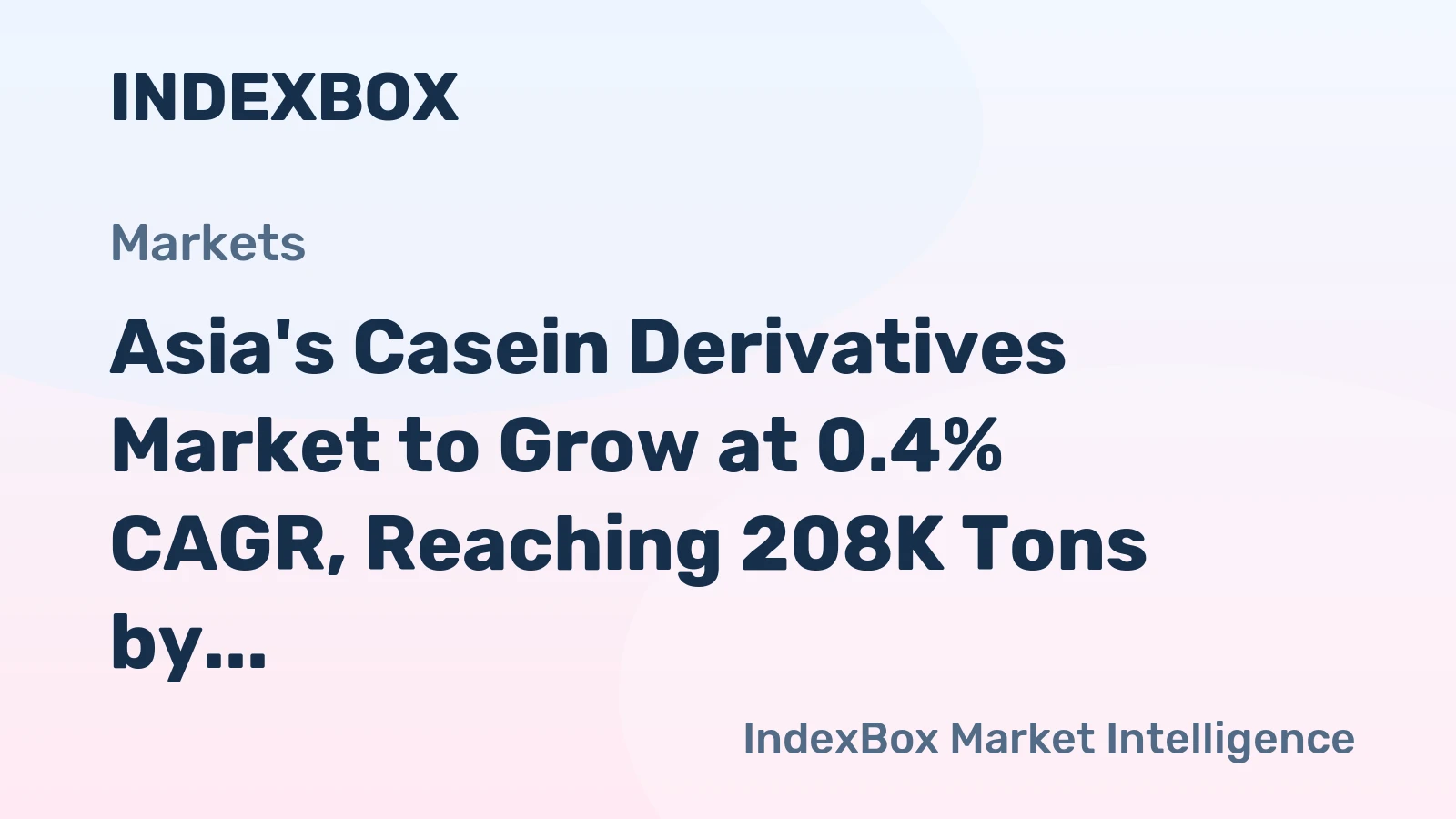 Asia's Casein Derivatives Market to Grow at 0.4% CAGR, Reaching 208K Tons by 2035