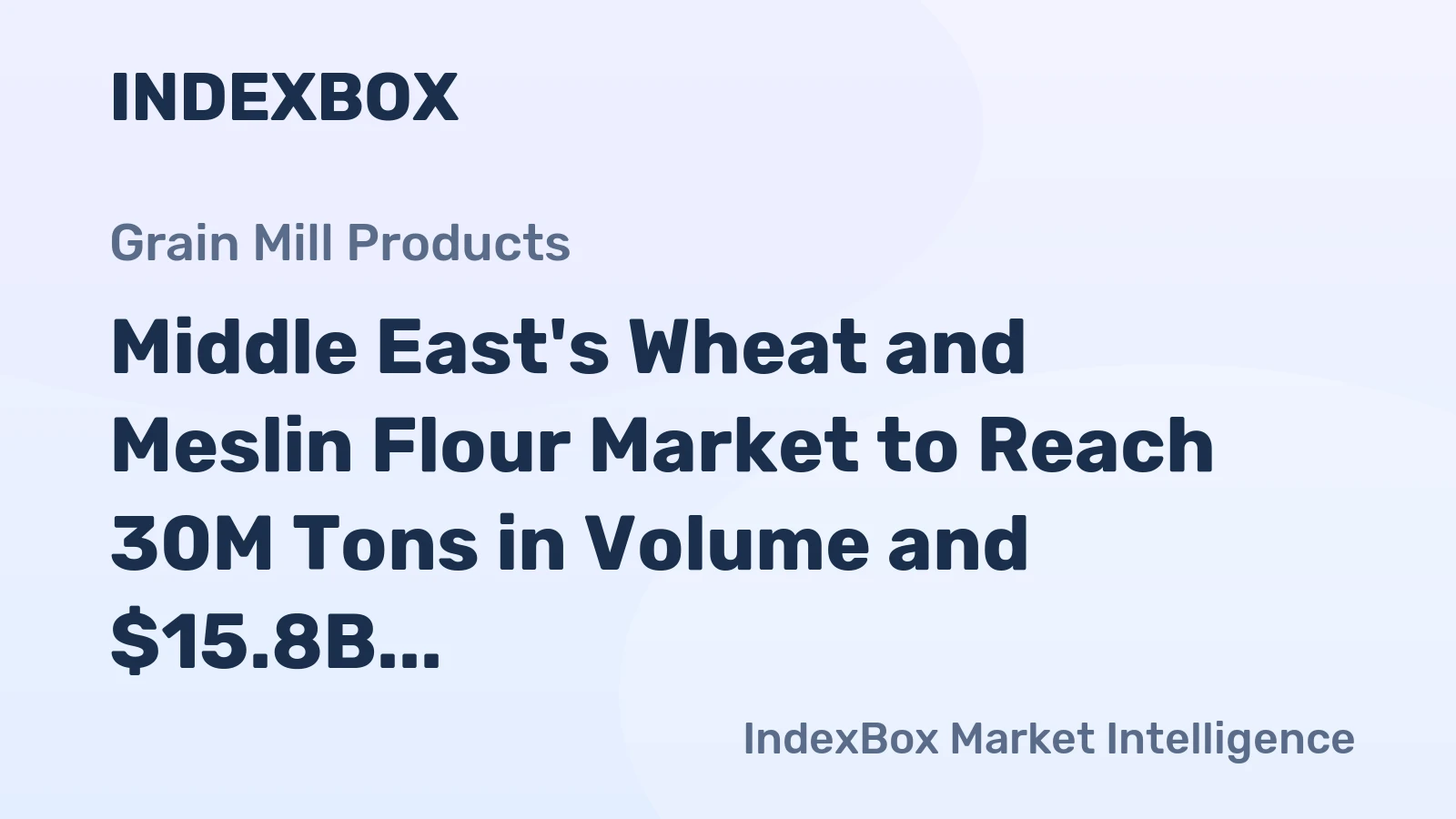 Middle East's Wheat and Meslin Flour Market to Reach 30M Tons in Volume and $15.8B in Value by 2035