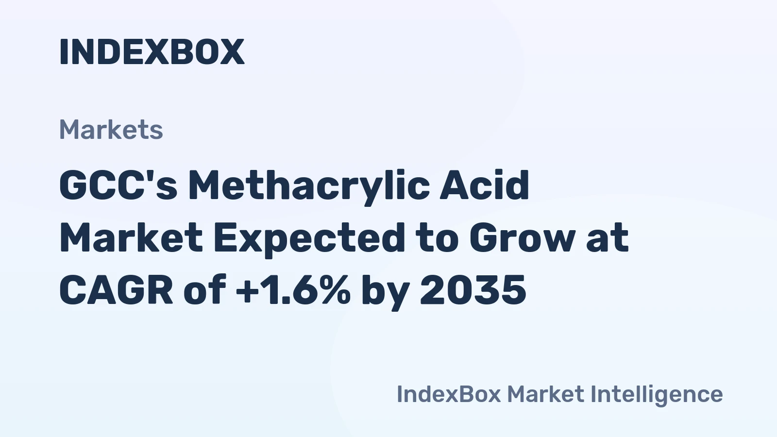 GCC's Methacrylic Acid Market Expected to Grow at CAGR of +1.6% by 2035