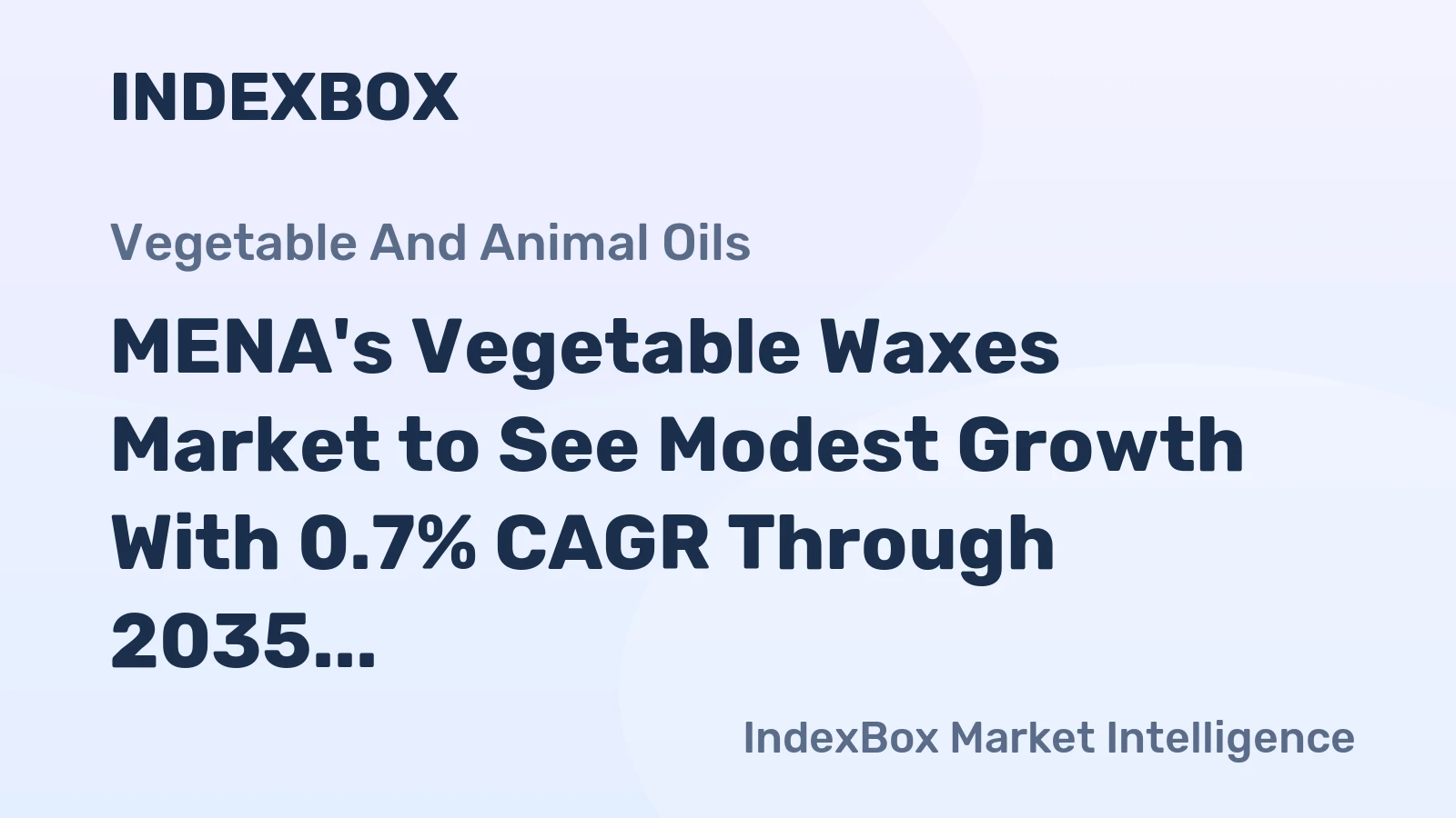 MENA's Vegetable Waxes Market to See Modest Growth With 0.7% CAGR Through 2035