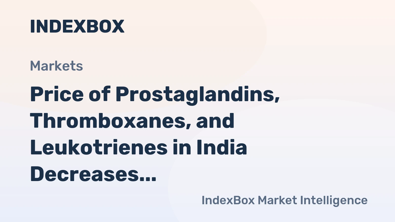 Price of Prostaglandins, Thromboxanes, and Leukotrienes in India Decreases by 9%, With An Average of $393 per Kg.