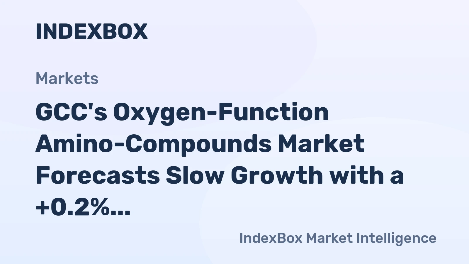 GCC's Oxygen-Function Amino-Compounds Market Forecasts Slow Growth with a +0.2% Volume CAGR to 2035