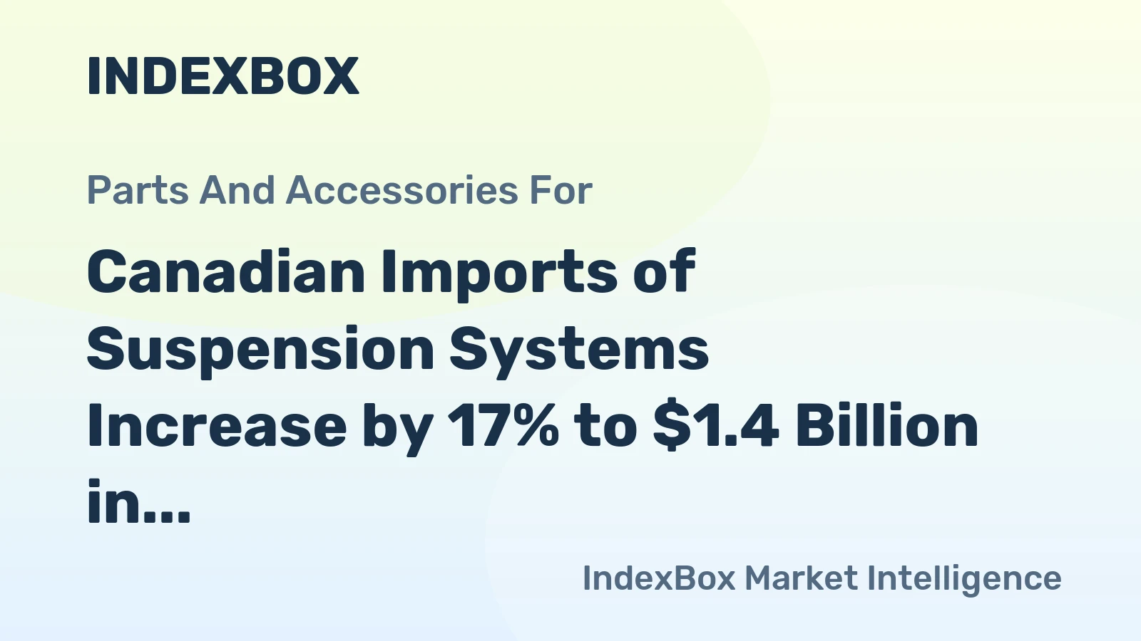 Canadian Imports of Suspension Systems Increase by 17% to $1.4 Billion in 2023