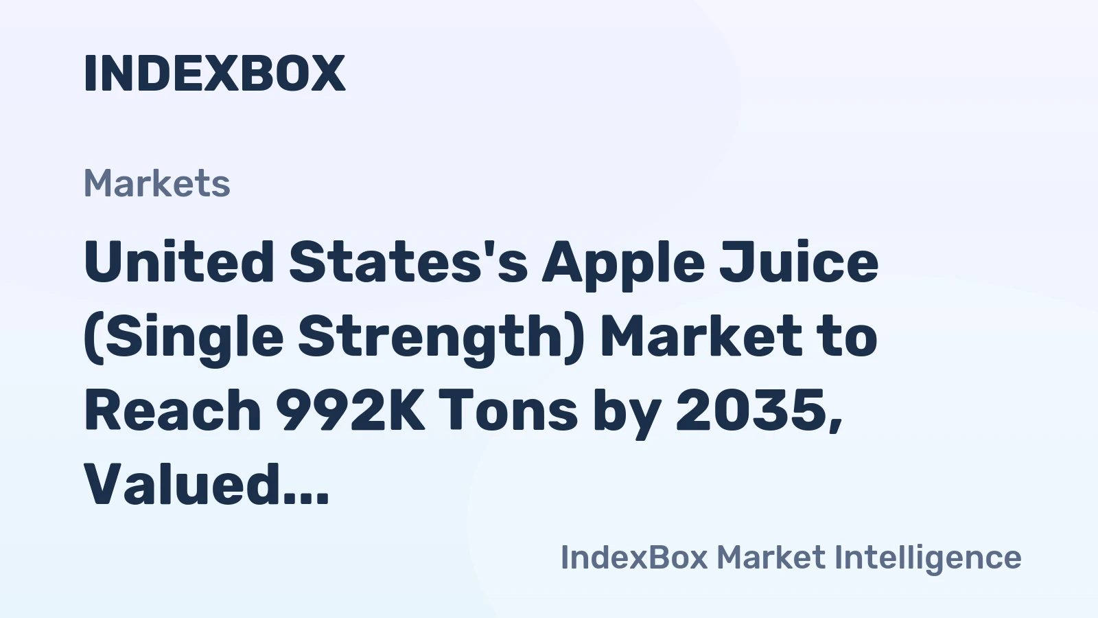 United States's Apple Juice (Single Strength) Market to Reach 992K Tons by 2035, Valued at $2.9B