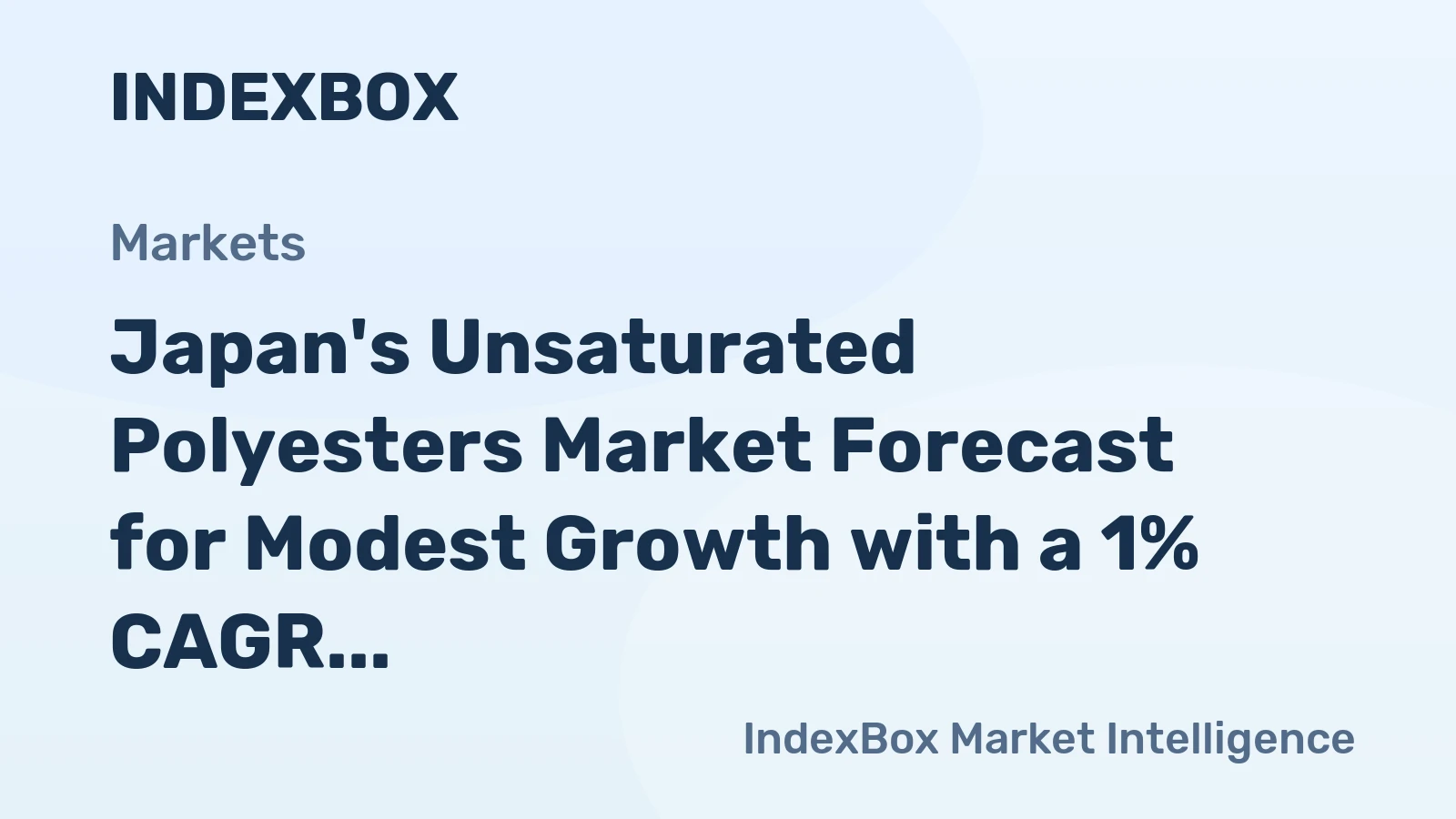 Japan's Unsaturated Polyesters Market Forecast for Modest Growth with a 1% CAGR in Value Through 2035