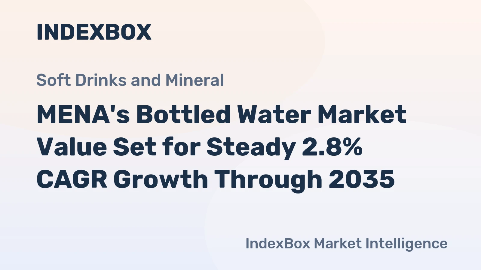 MENA's Bottled Water Market Value Set for Steady 2.8% CAGR Growth Through 2035