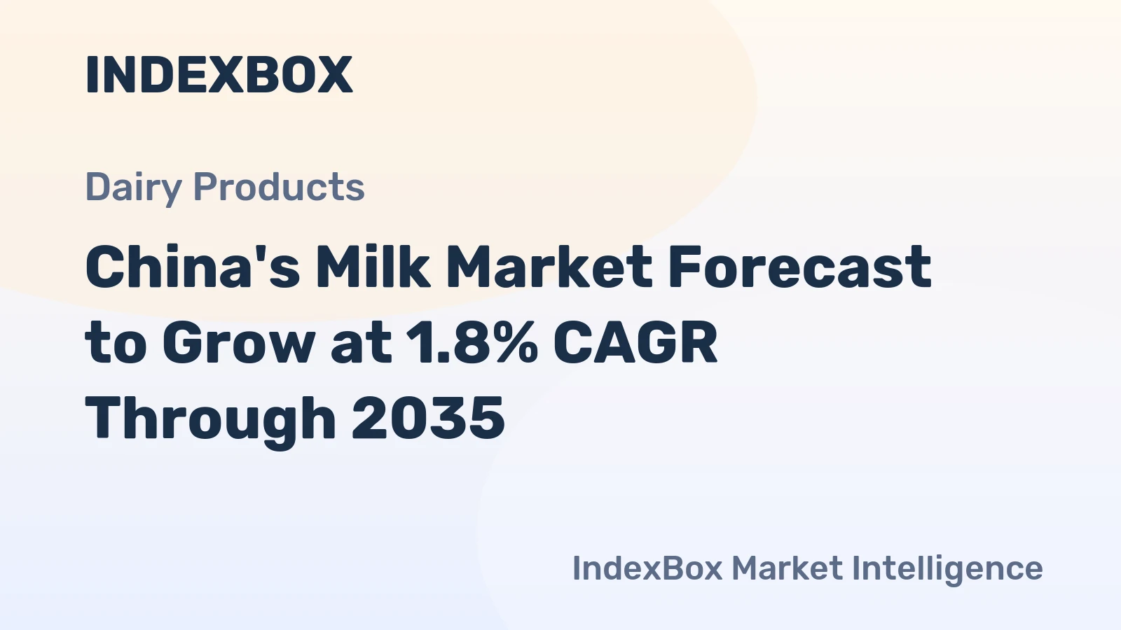 China's Milk Market Forecast to Grow at 1.8% CAGR Through 2035