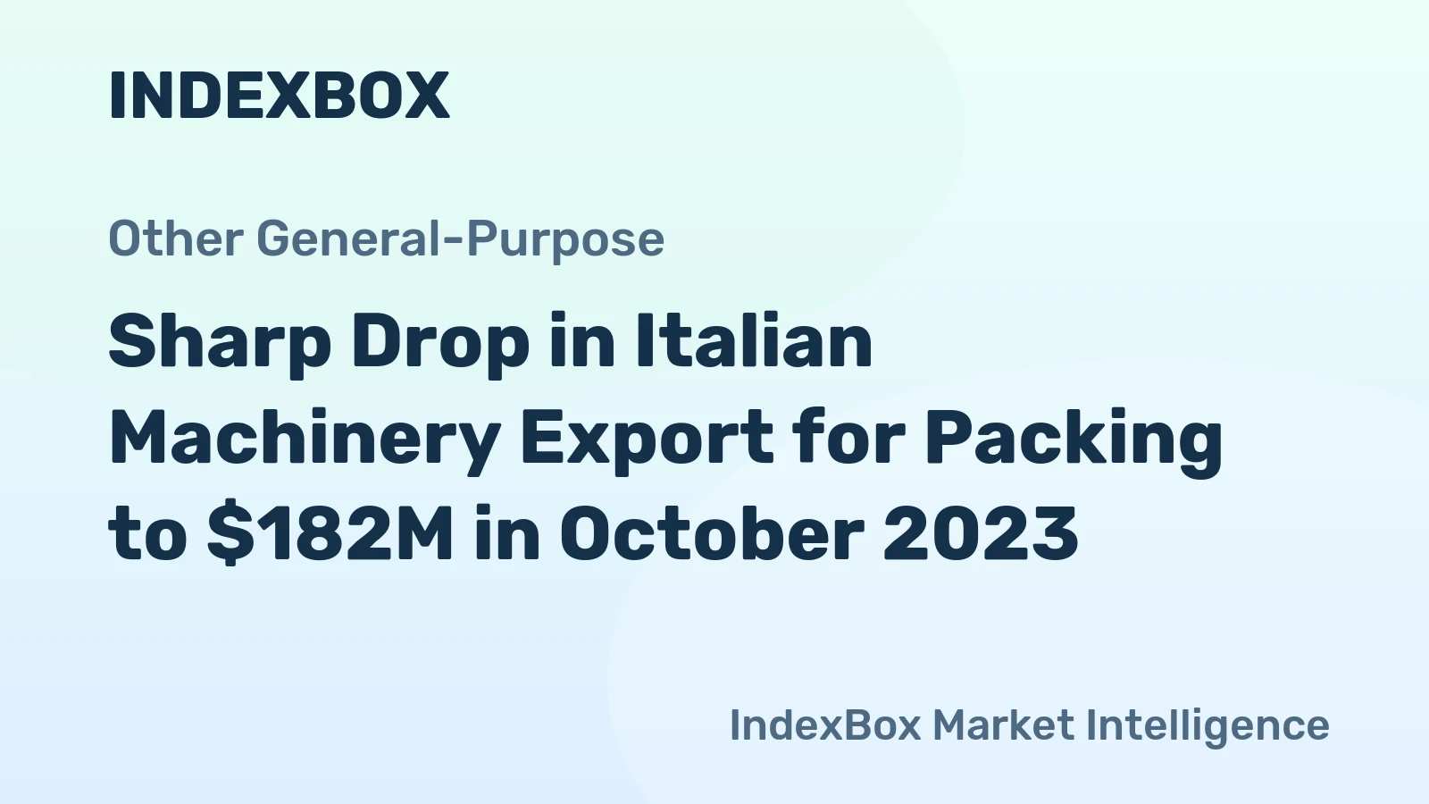 Sharp Drop in Italian Machinery Export for Packing to $182M in October 2023