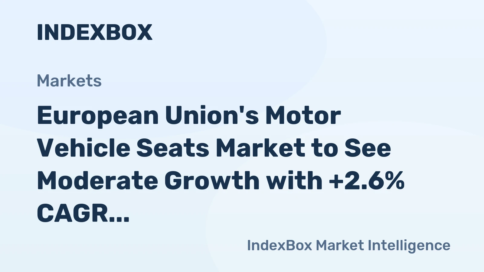European Union's Motor Vehicle Seats Market to See Moderate Growth with +2.6% CAGR by 2035
