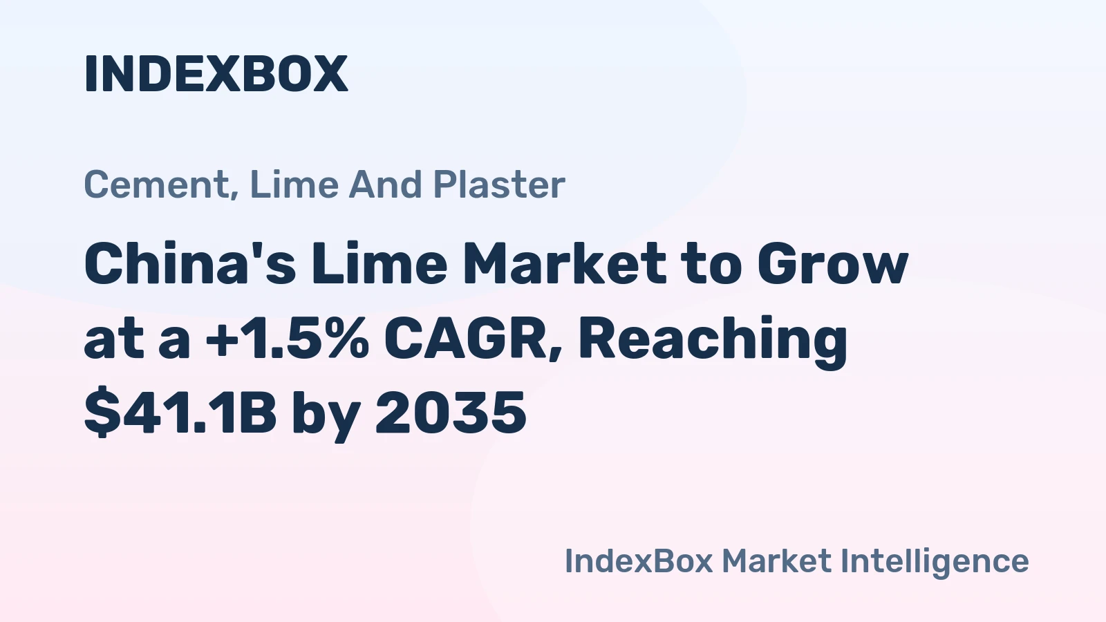China's Lime Market to Grow at a +1.5% CAGR, Reaching $41.1B by 2035