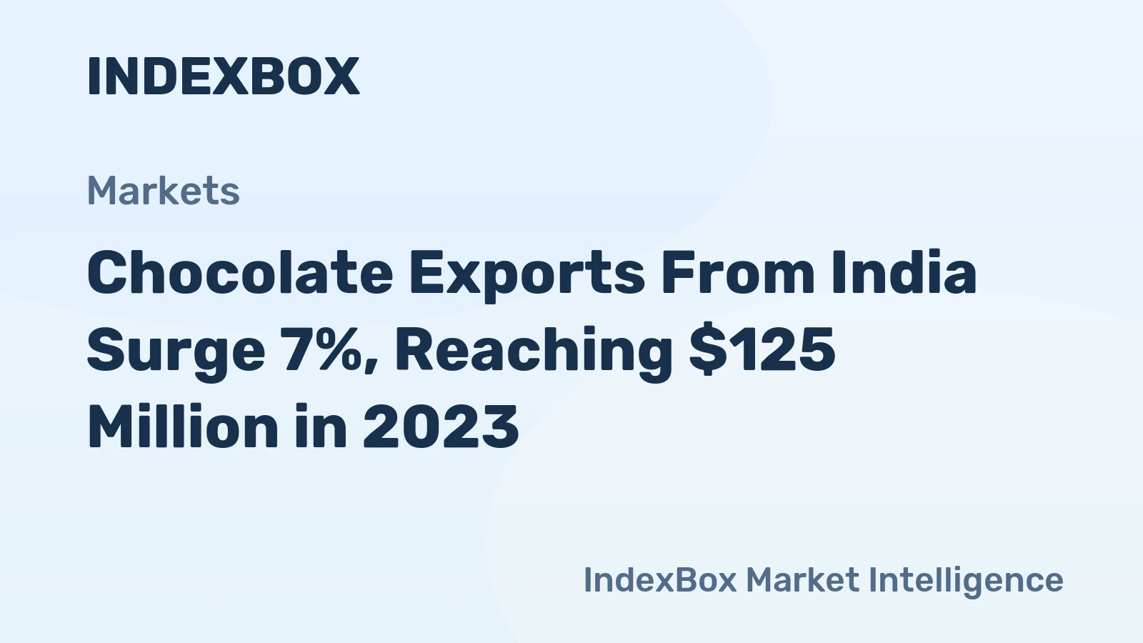 Chocolate Exports From India Surge 7%, Reaching $125 Million in 2023