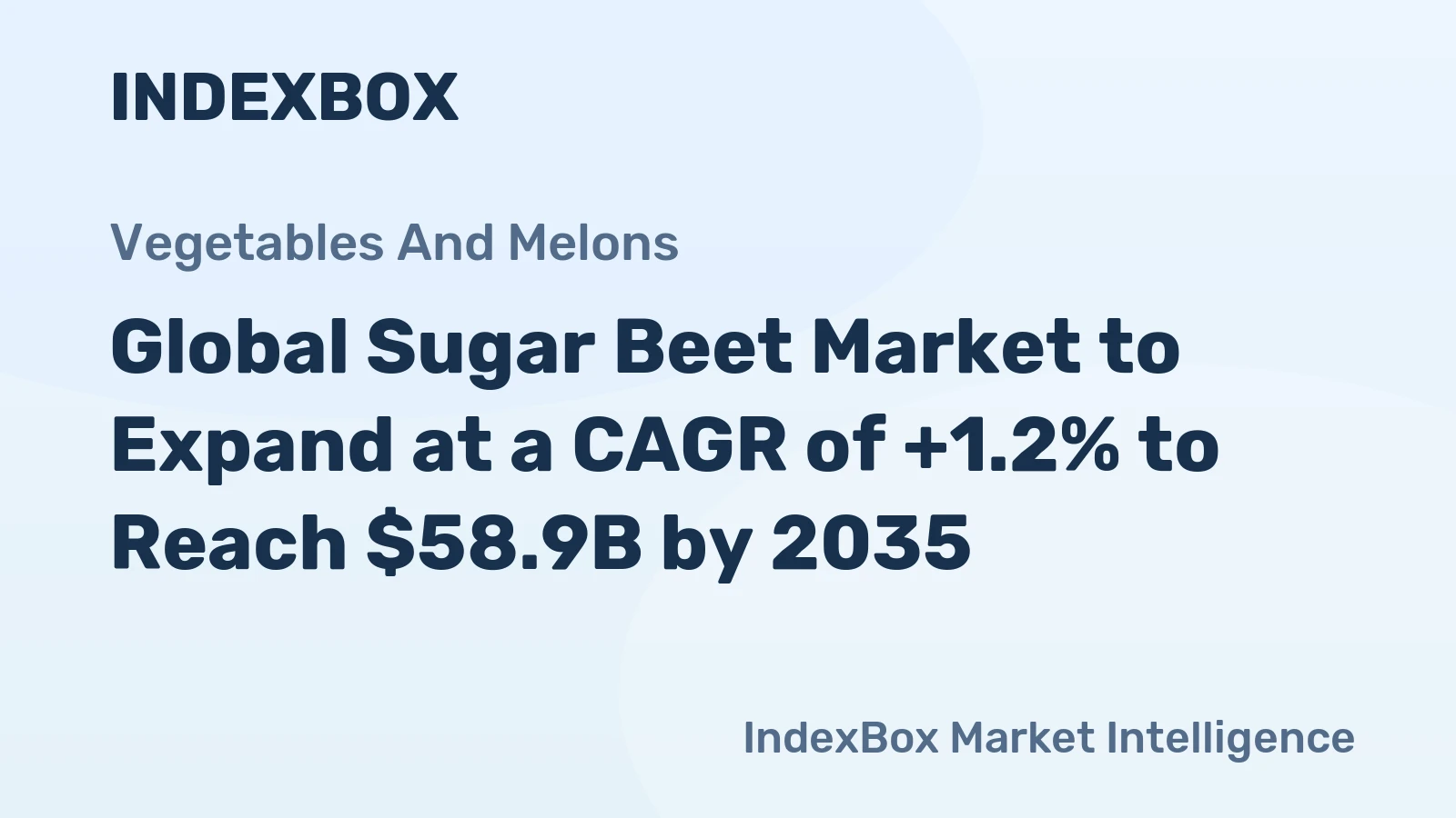 Global Sugar Beet Market to Expand at a CAGR of +1.2% to Reach $58.9B by 2035