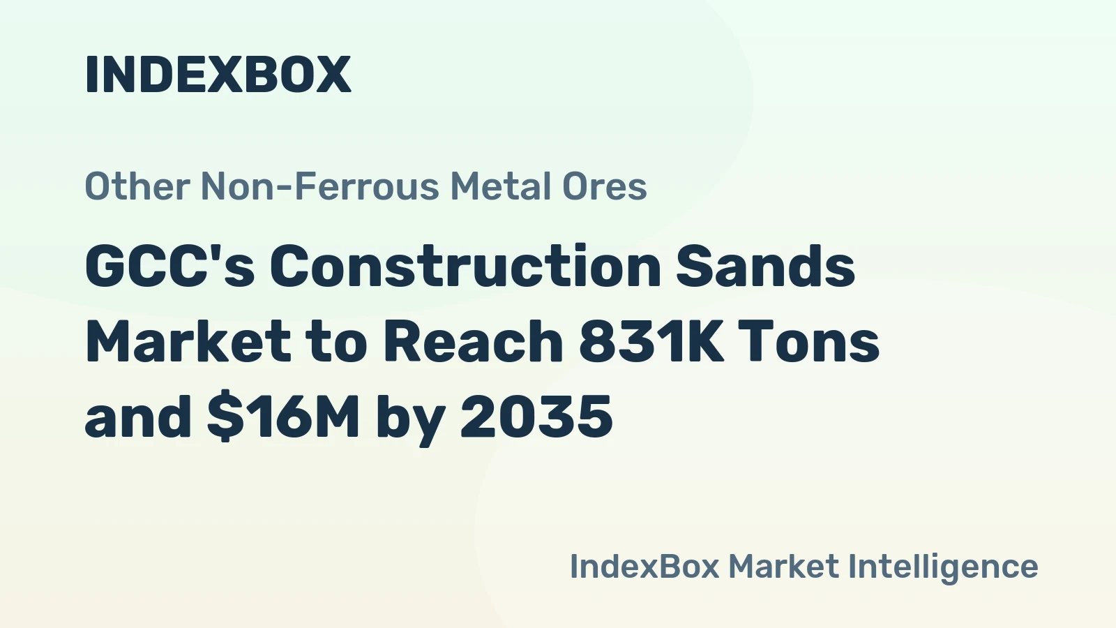 GCC's Construction Sands Market to Reach 831K Tons and $16M by 2035