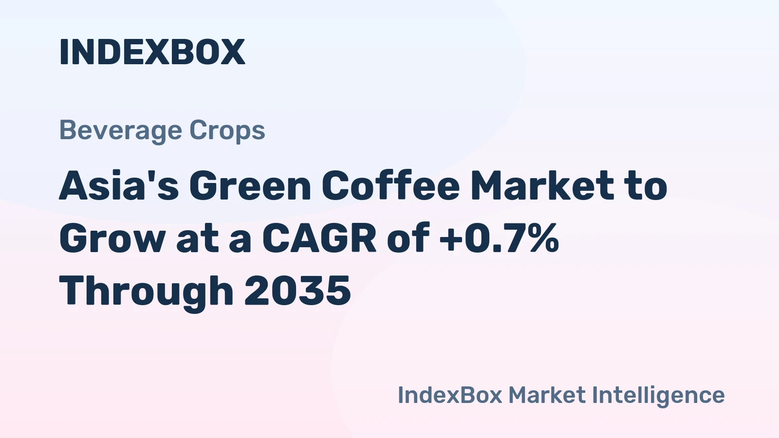 Asia's Green Coffee Market to Grow at a CAGR of +0.7% Through 2035