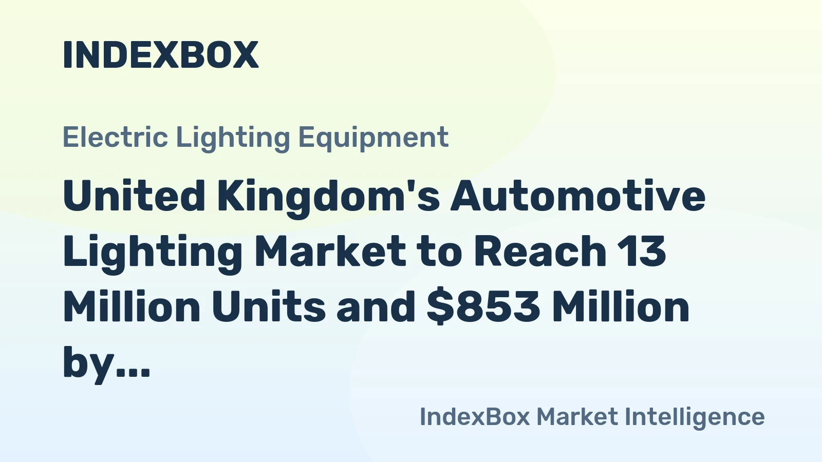 United Kingdom's Automotive Lighting Market to Reach 13 Million Units and $853 Million by 2035