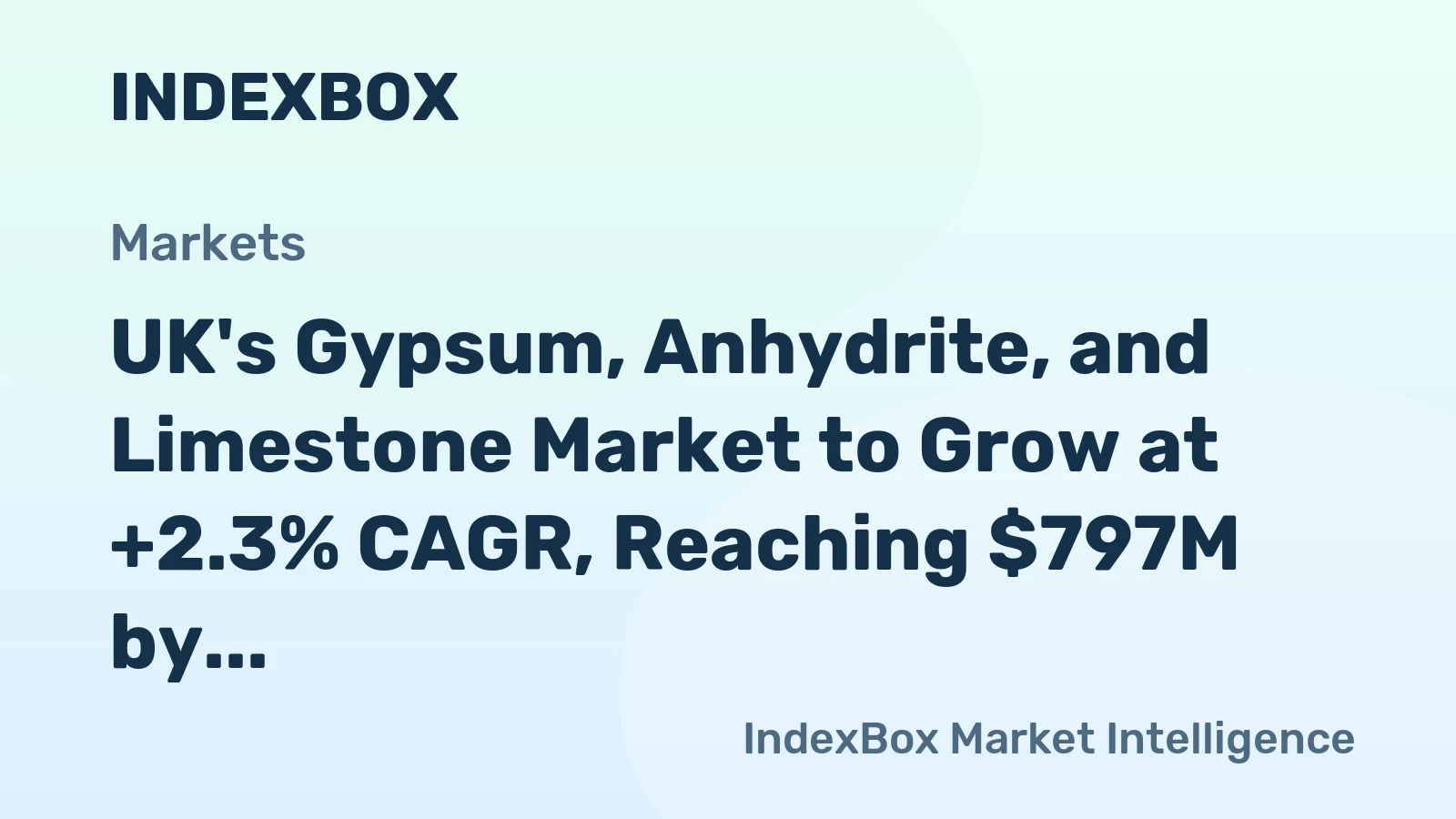 UK's Gypsum, Anhydrite, and Limestone Market to Grow at +2.3% CAGR, Reaching $797M by 2035