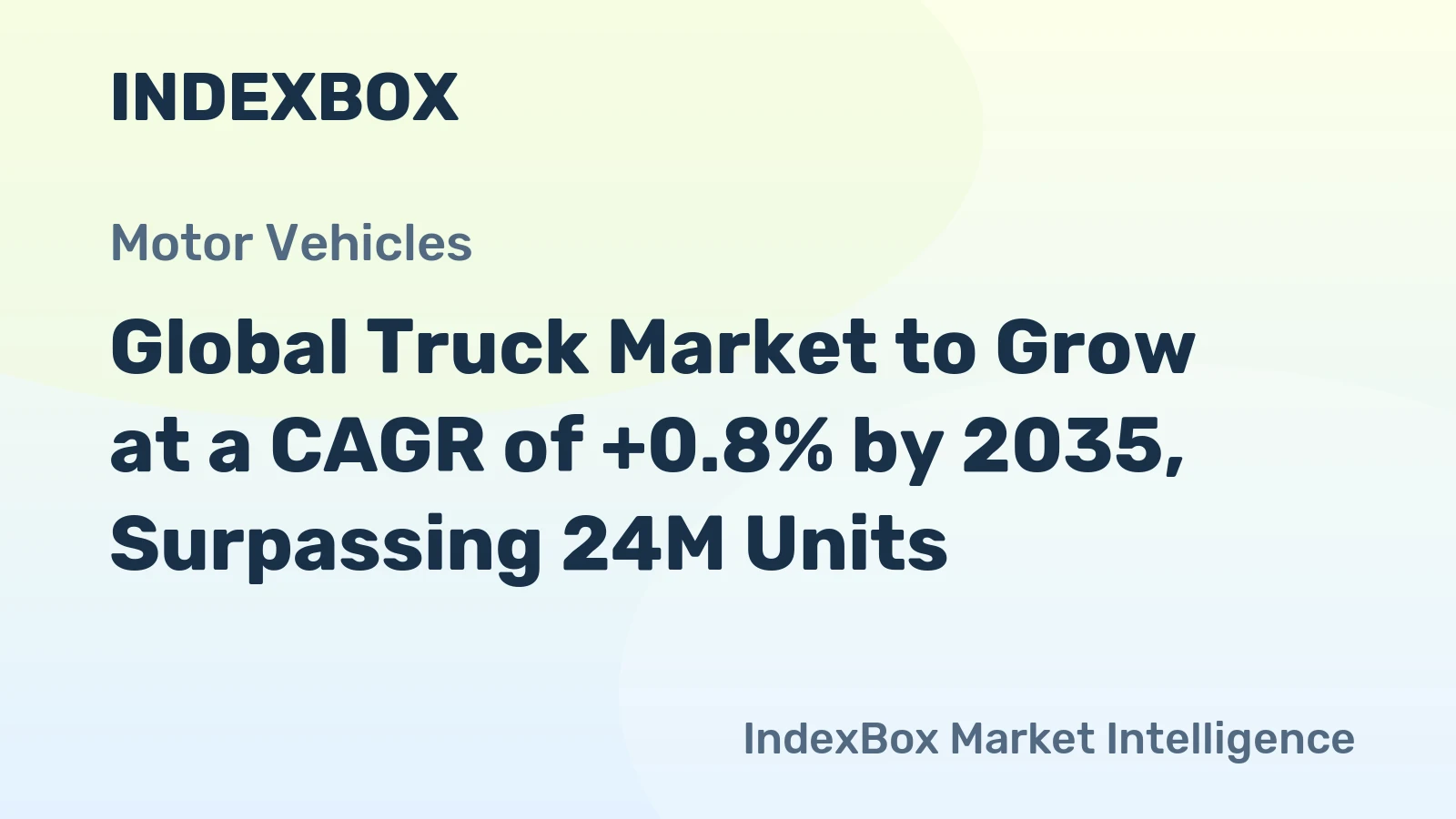 Global Truck Market to Grow at a CAGR of +0.8% by 2035, Surpassing 24M Units