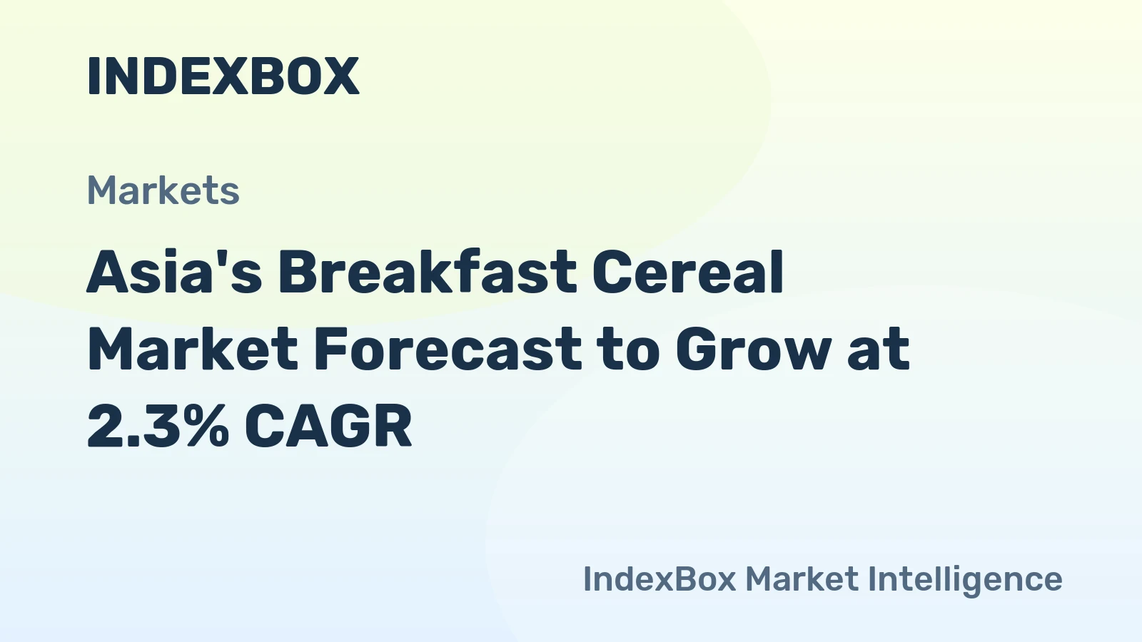 Asia's Breakfast Cereal Market Forecast to Grow at 2.3% CAGR