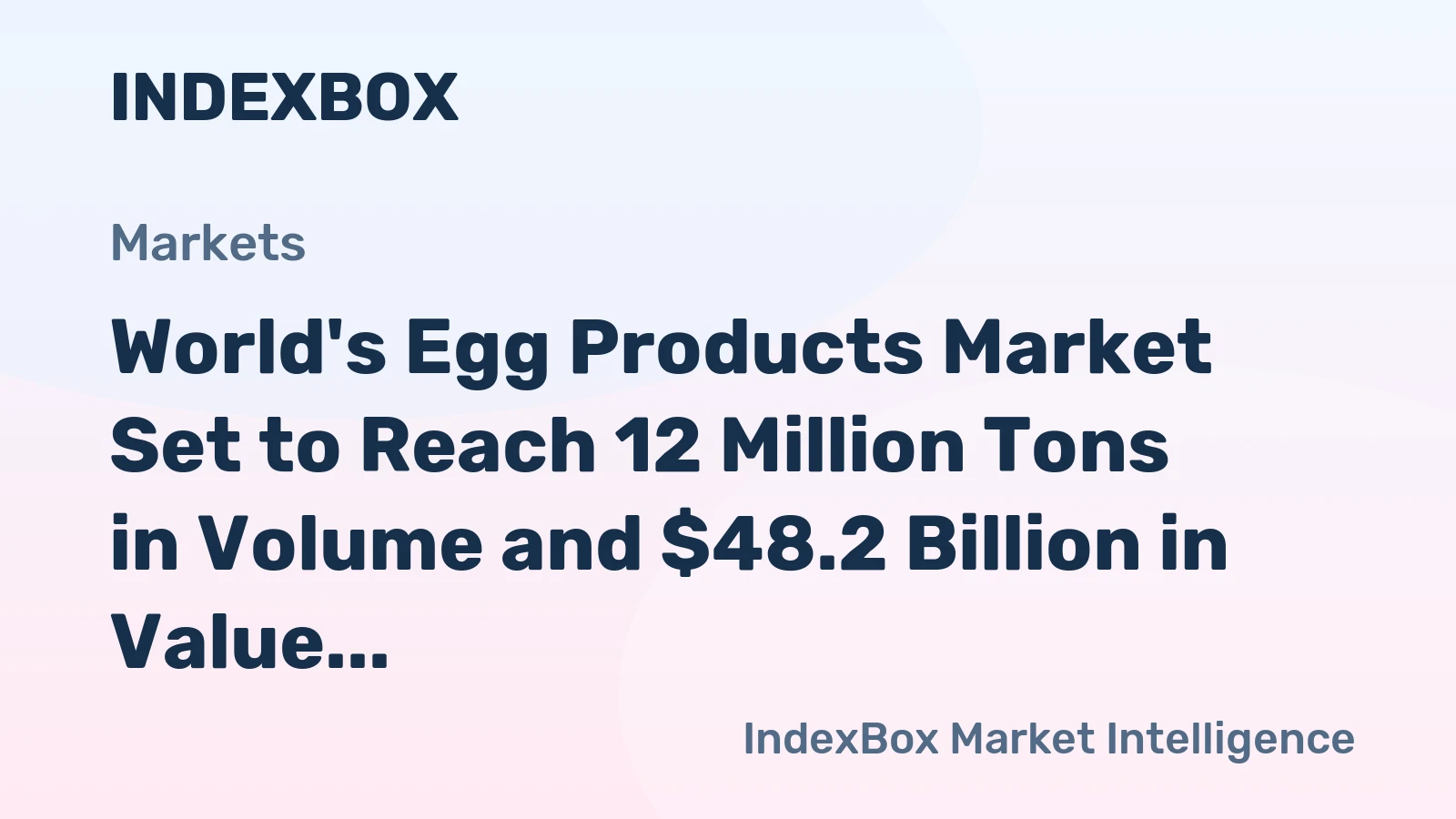 World's Egg Products Market Set to Reach 12 Million Tons in Volume and $48.2 Billion in Value by 2035