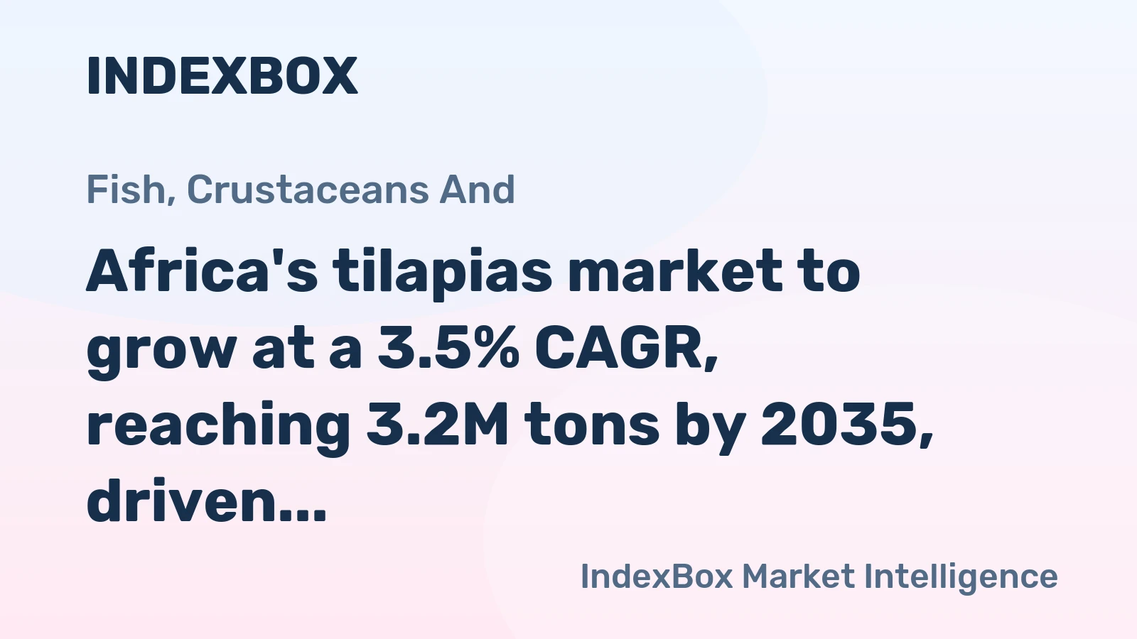 Africa's tilapias market to grow at a 3.5% CAGR, reaching 3.2M tons by 2035, driven by rising demand.