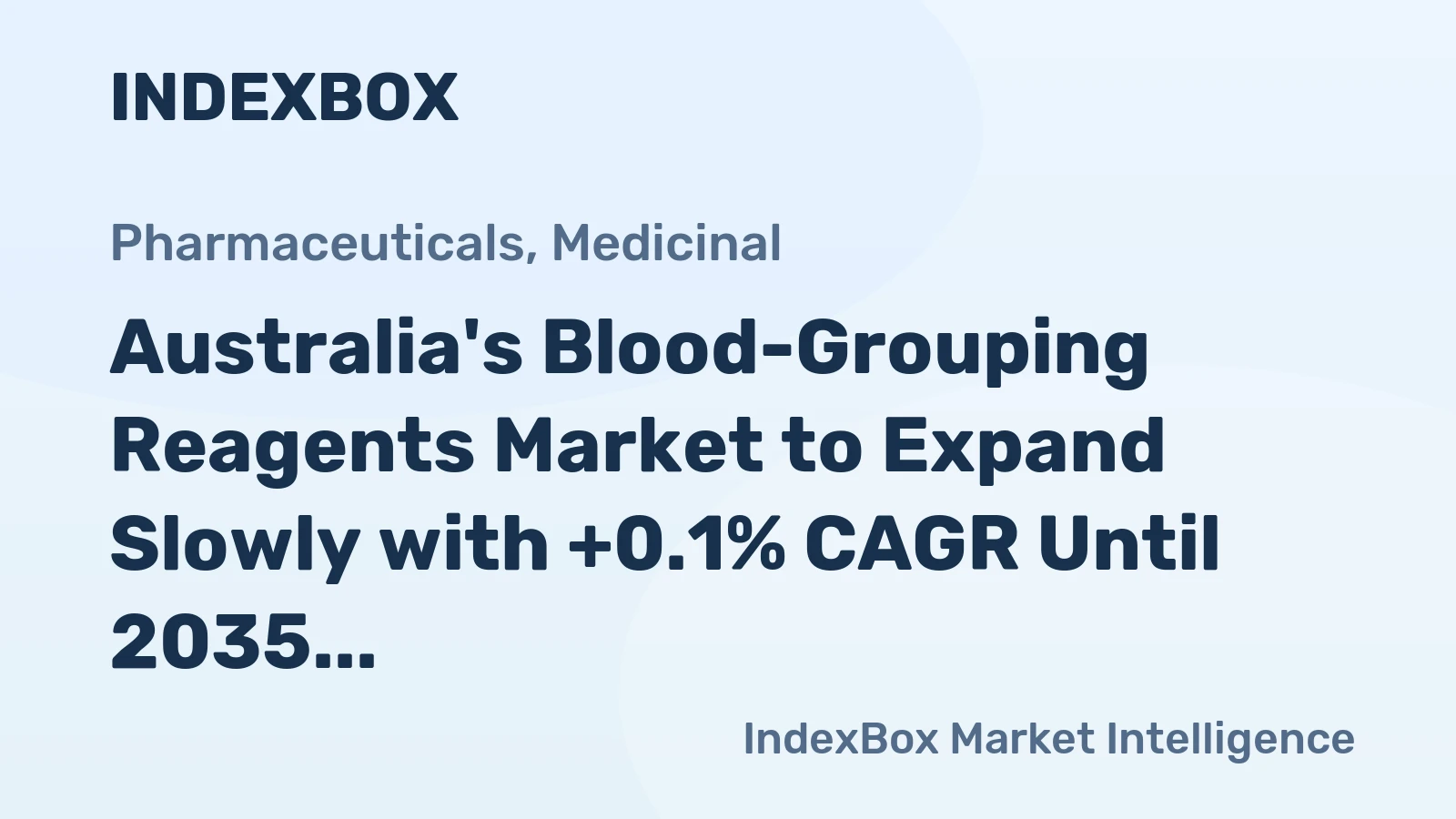 Australia's Blood-Grouping Reagents Market to Expand Slowly with +0.1% CAGR Until 2035