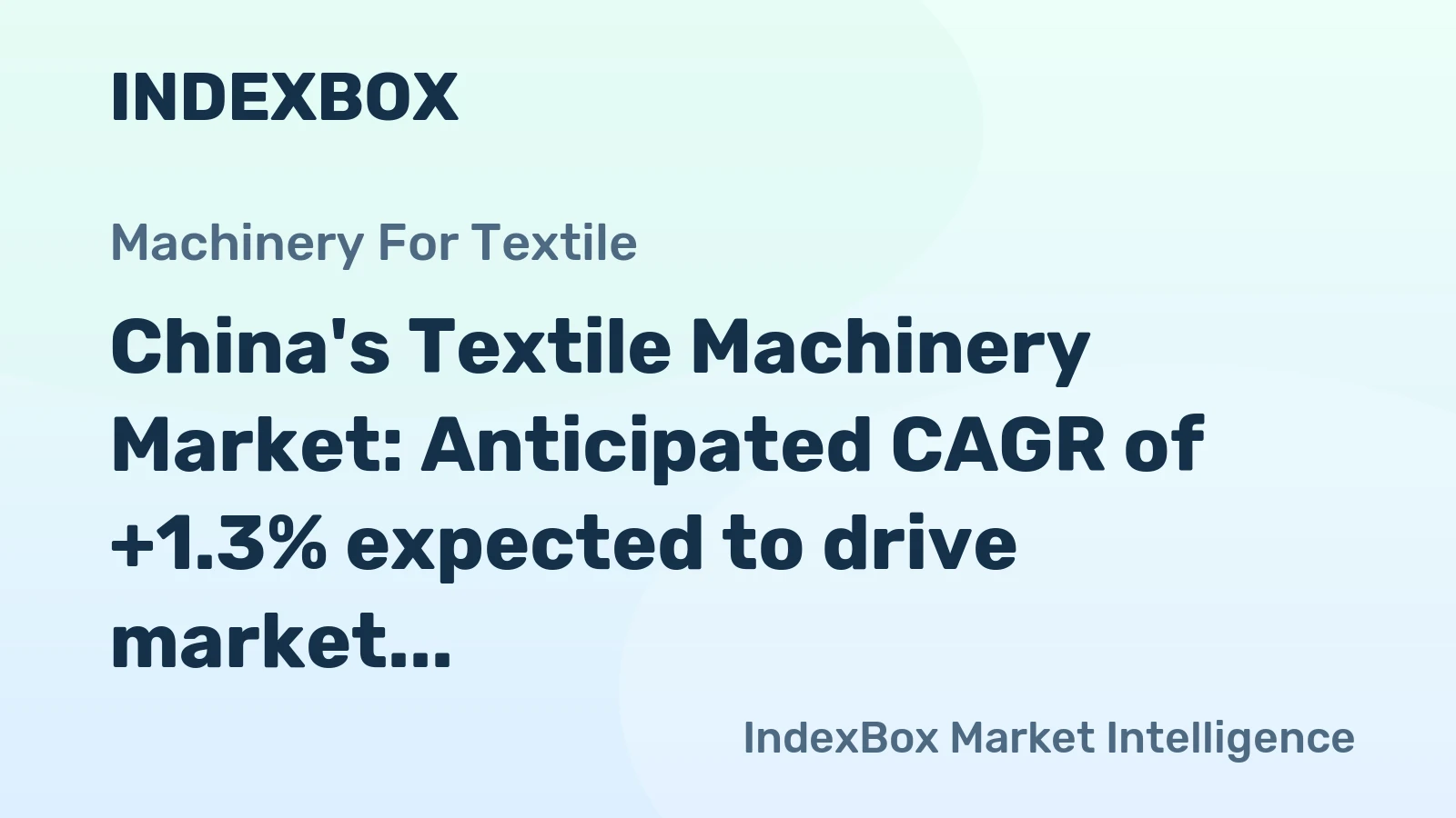 China's Textile Machinery Market: Anticipated CAGR of +1.3% expected to drive market volume to 13M units by 2035