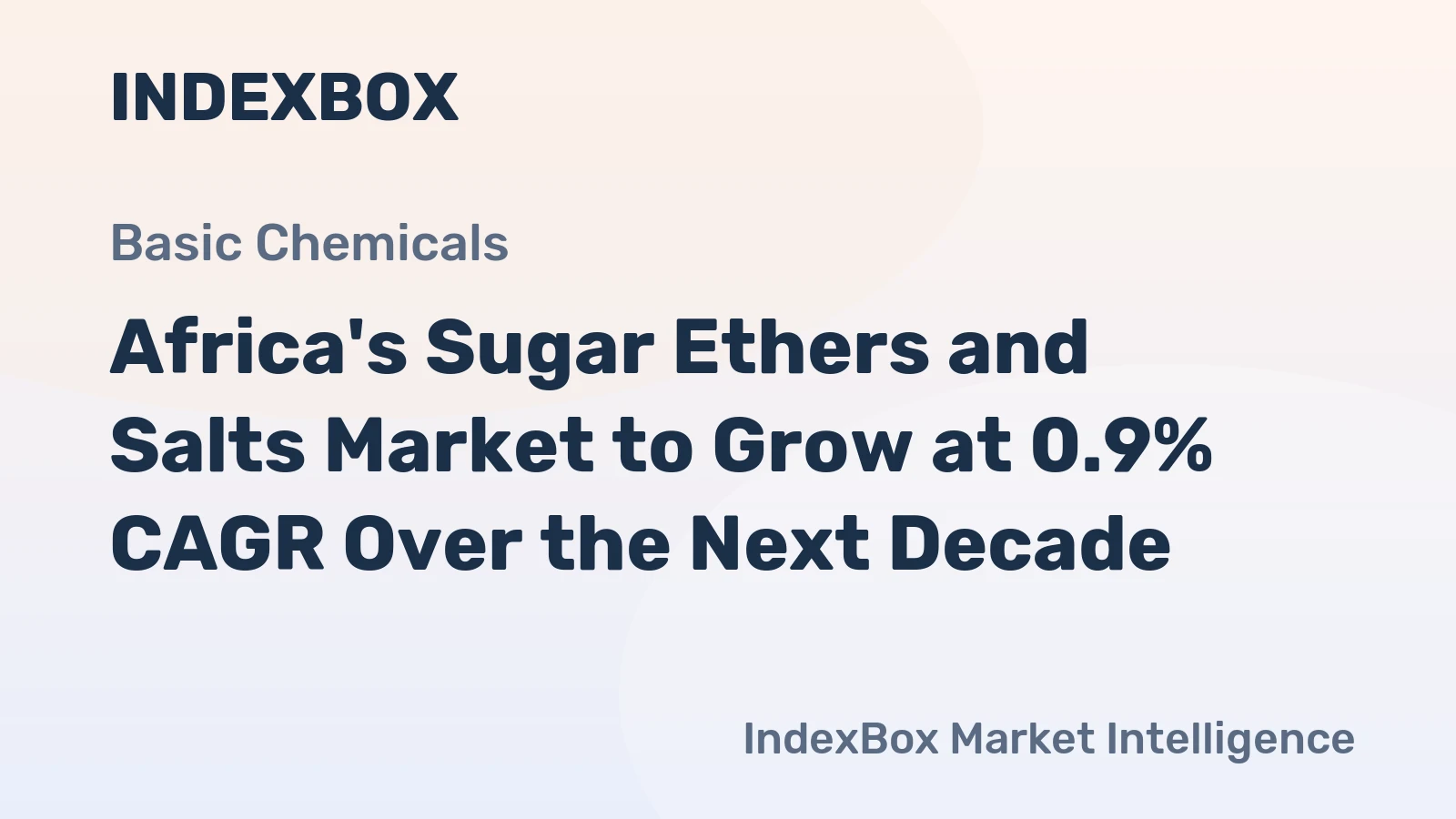 Africa's Sugar Ethers and Salts Market to Grow at 0.9% CAGR Over the Next Decade